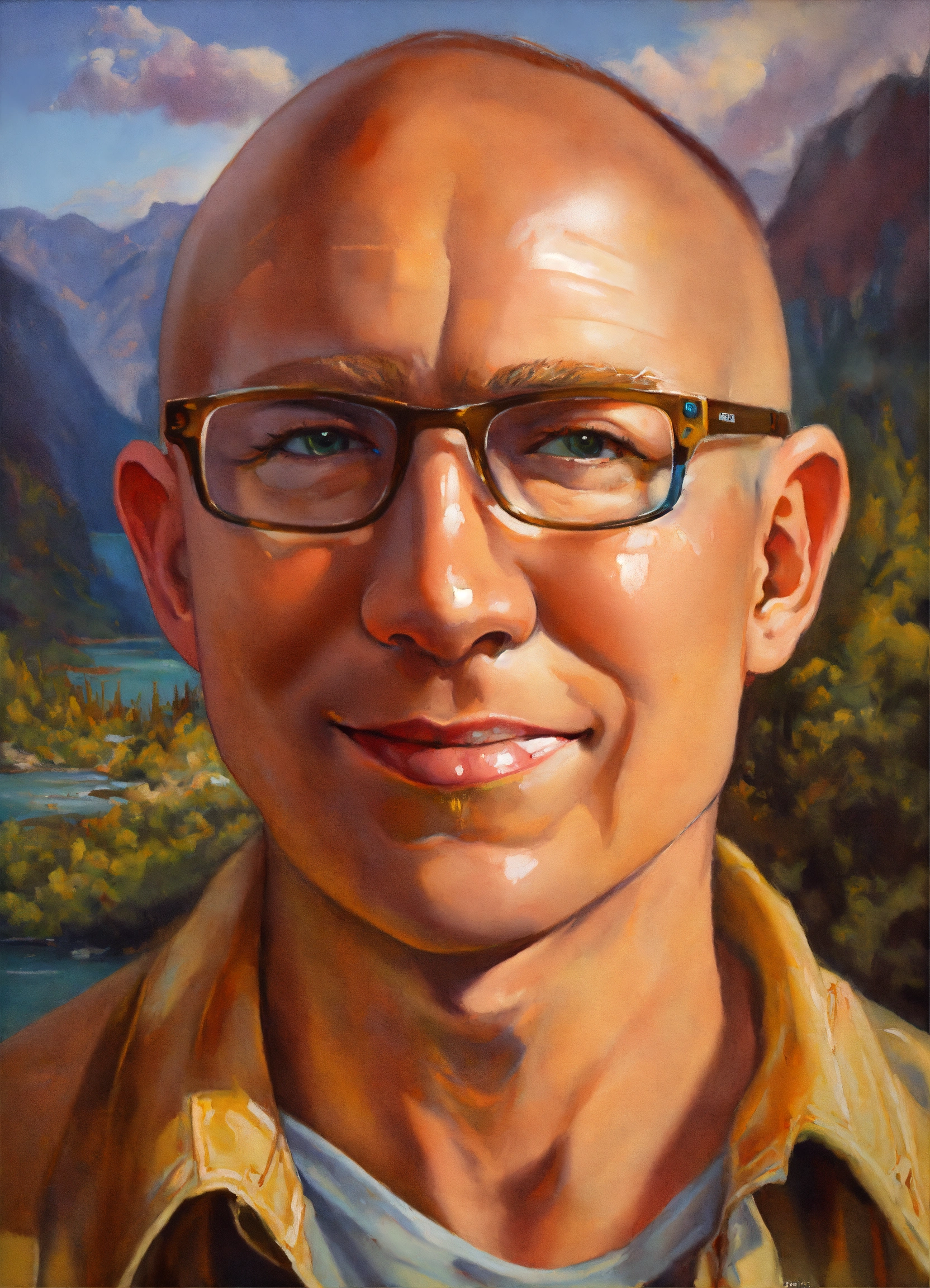 Lexica - Oil painting, self portrait of Jeff Haynie, by Jeff Haynie