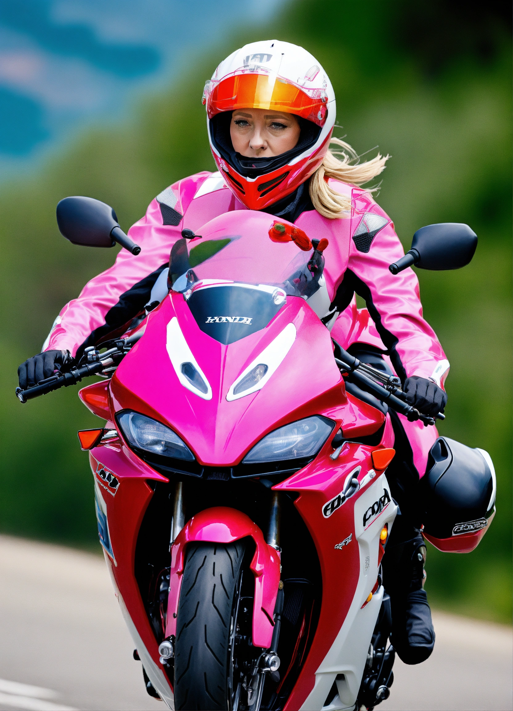 Lexica - Marine Le Pen riding a Honda CBR 1000 sport motorcycle ...