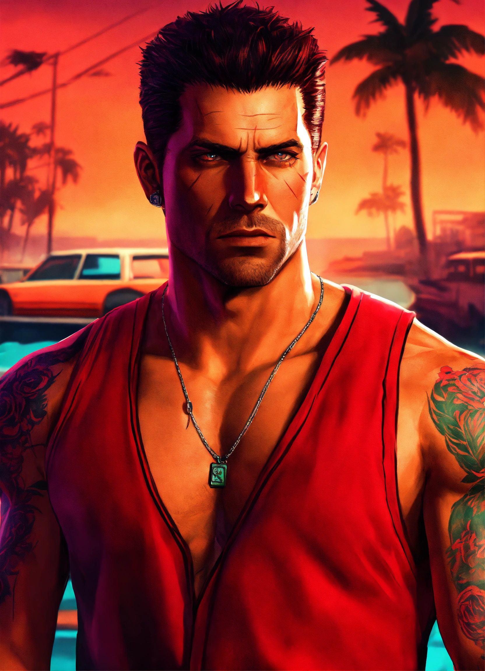 Lexica - A gangsta with scar, tattoo, revenge, man, fearless, strong ...