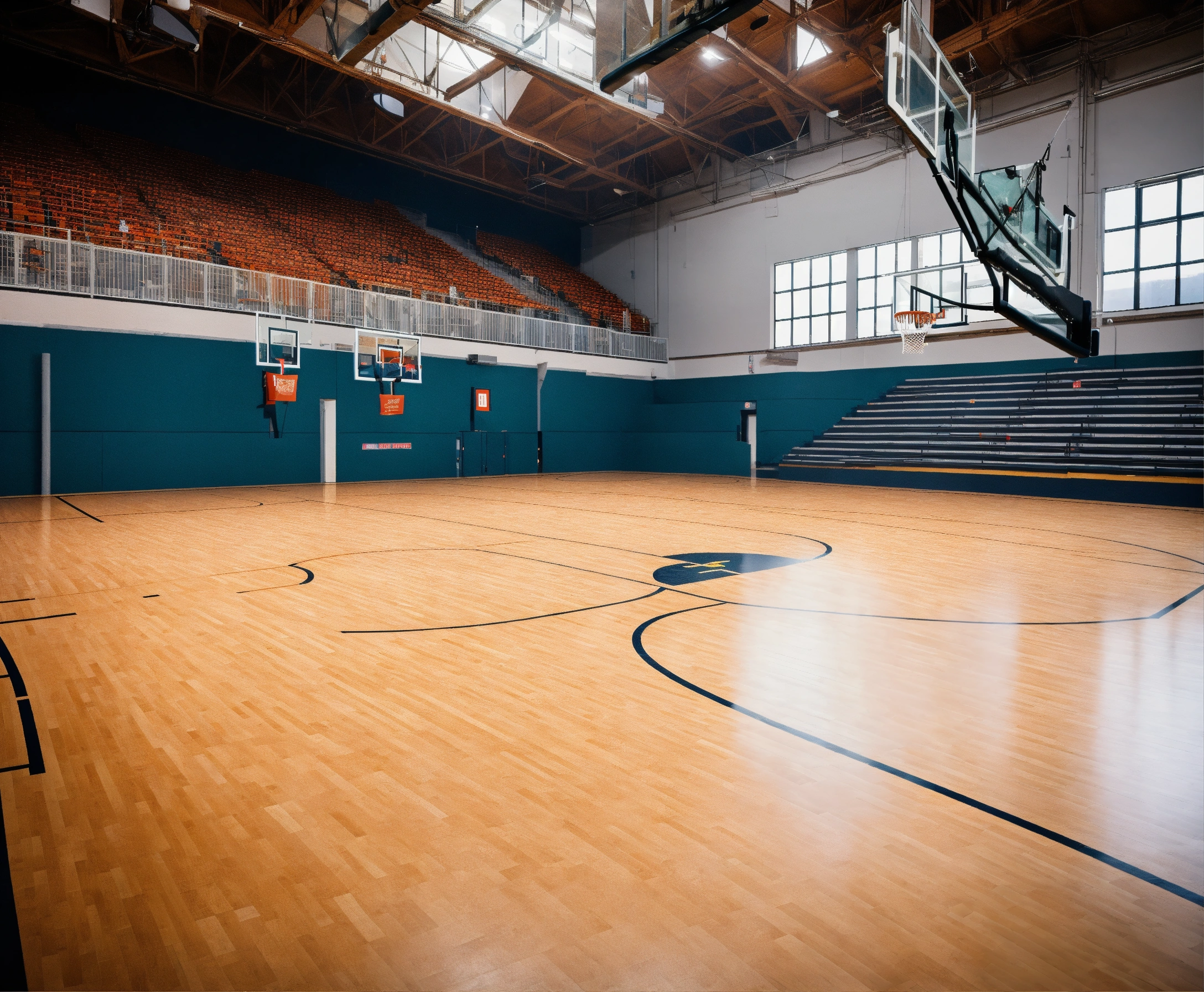 Lexica - Photo basketball sport arena interior view to wooden floor of ...