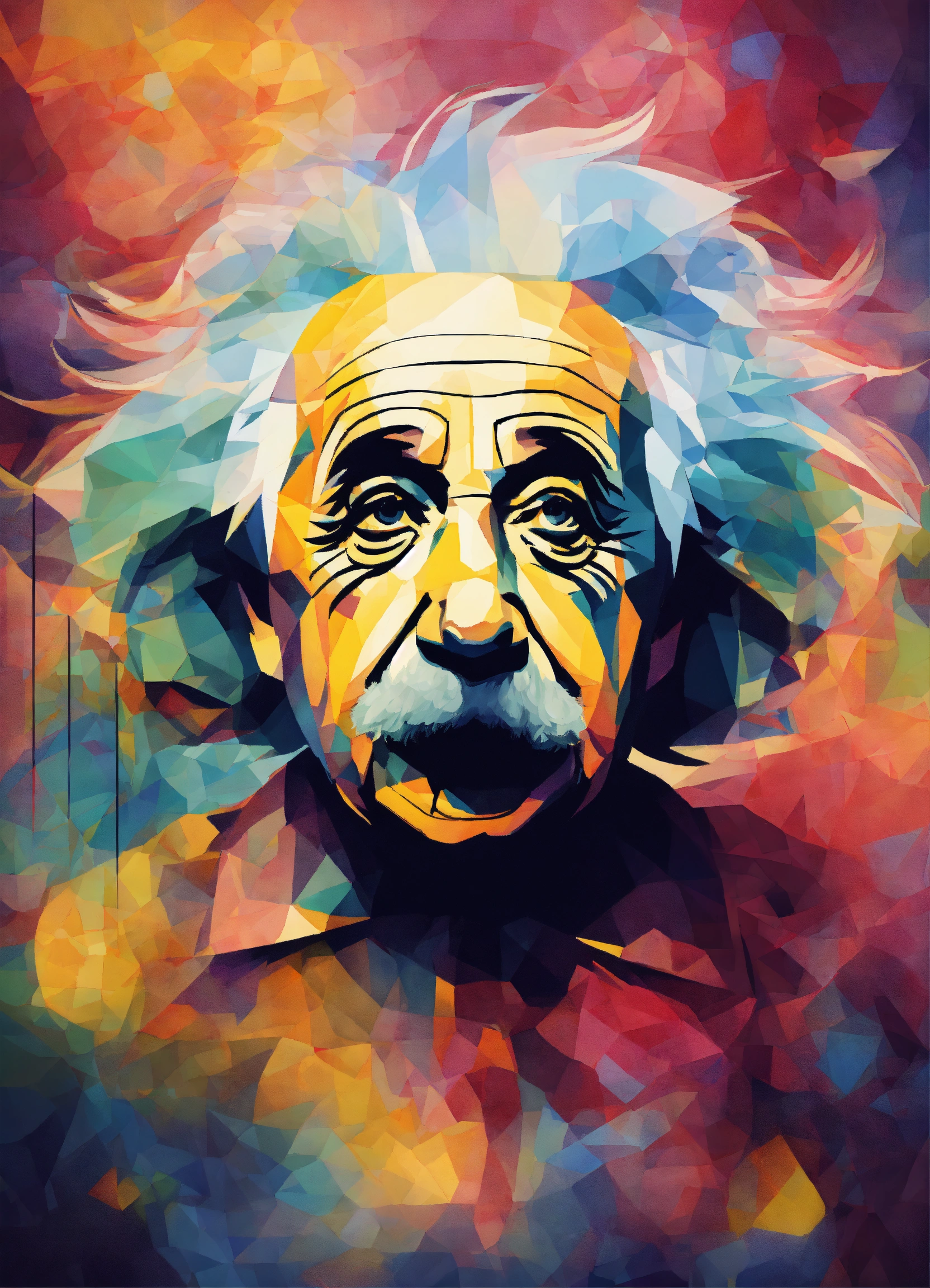 Lexica - Abstract Version of Einstein with His Tongue