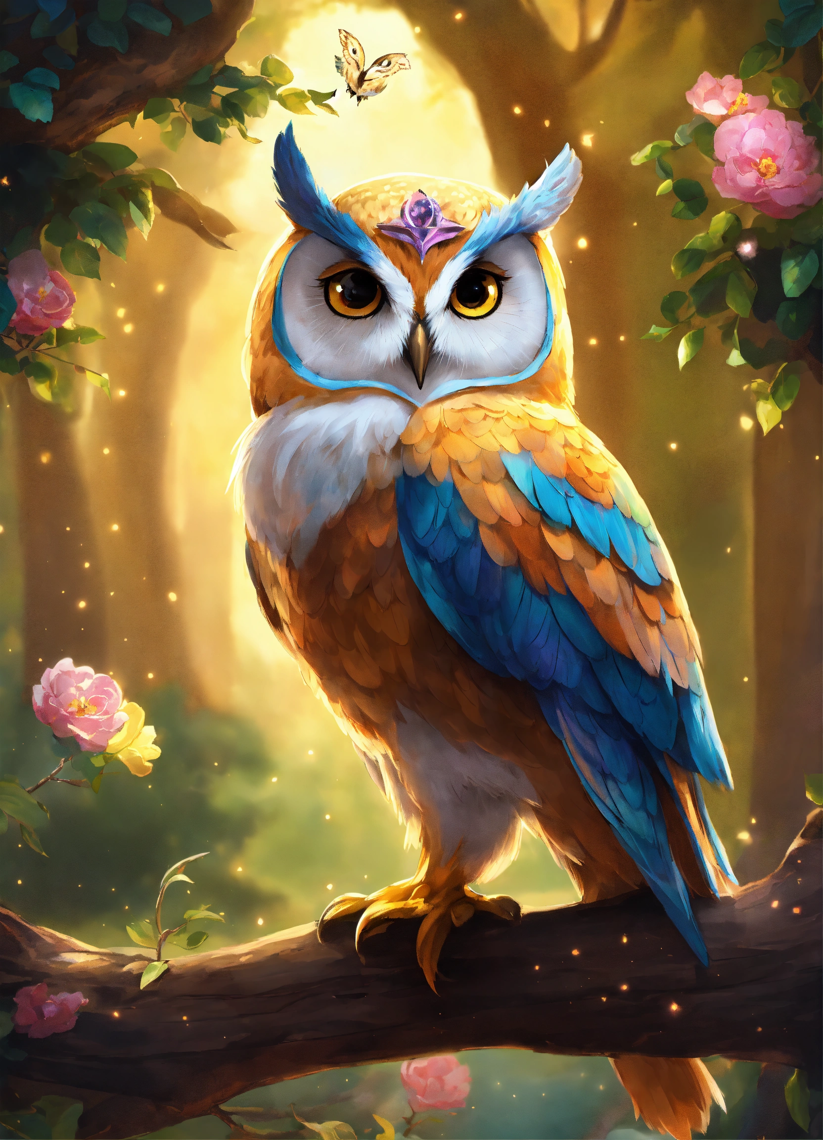 Lexica - Luna the owl, eager to soar, In her class, Celestia the owl, a ...