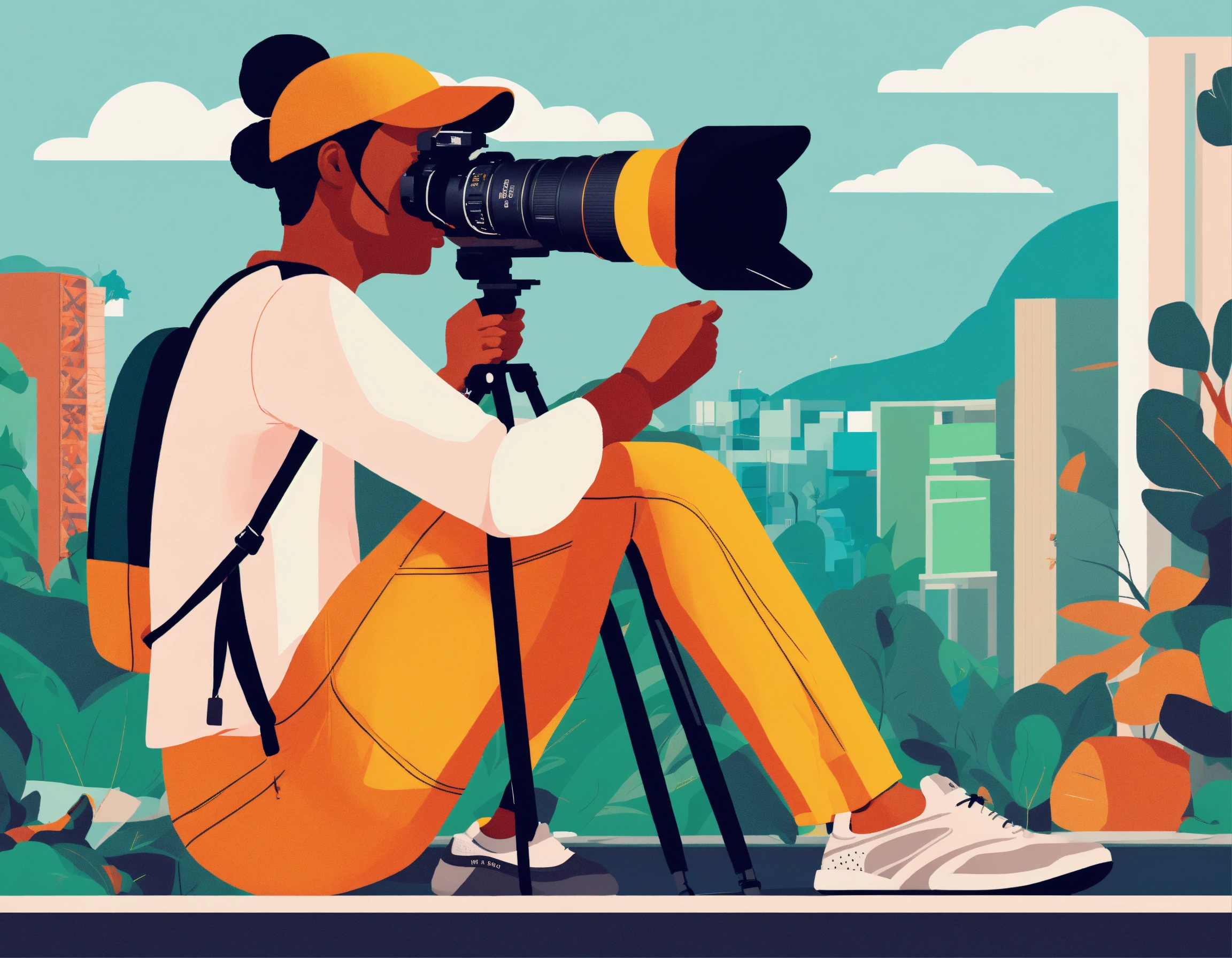 Lexica - Photographer with a camera and giant telephoto lens ...