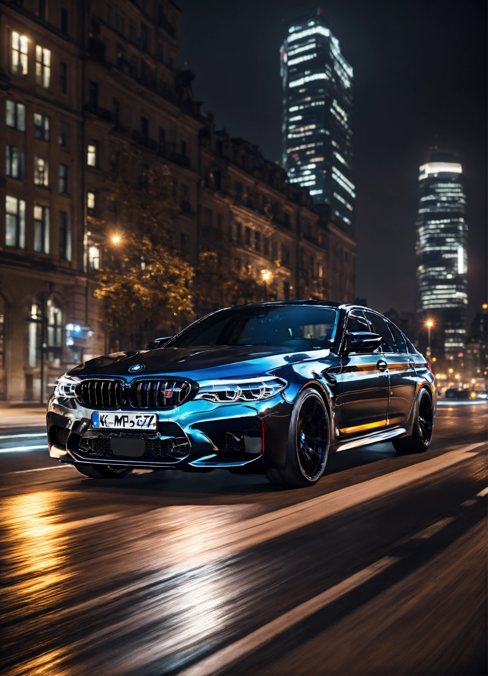 Lexica - Extremly detailed picture of chrome black BMW M5 competiton ...