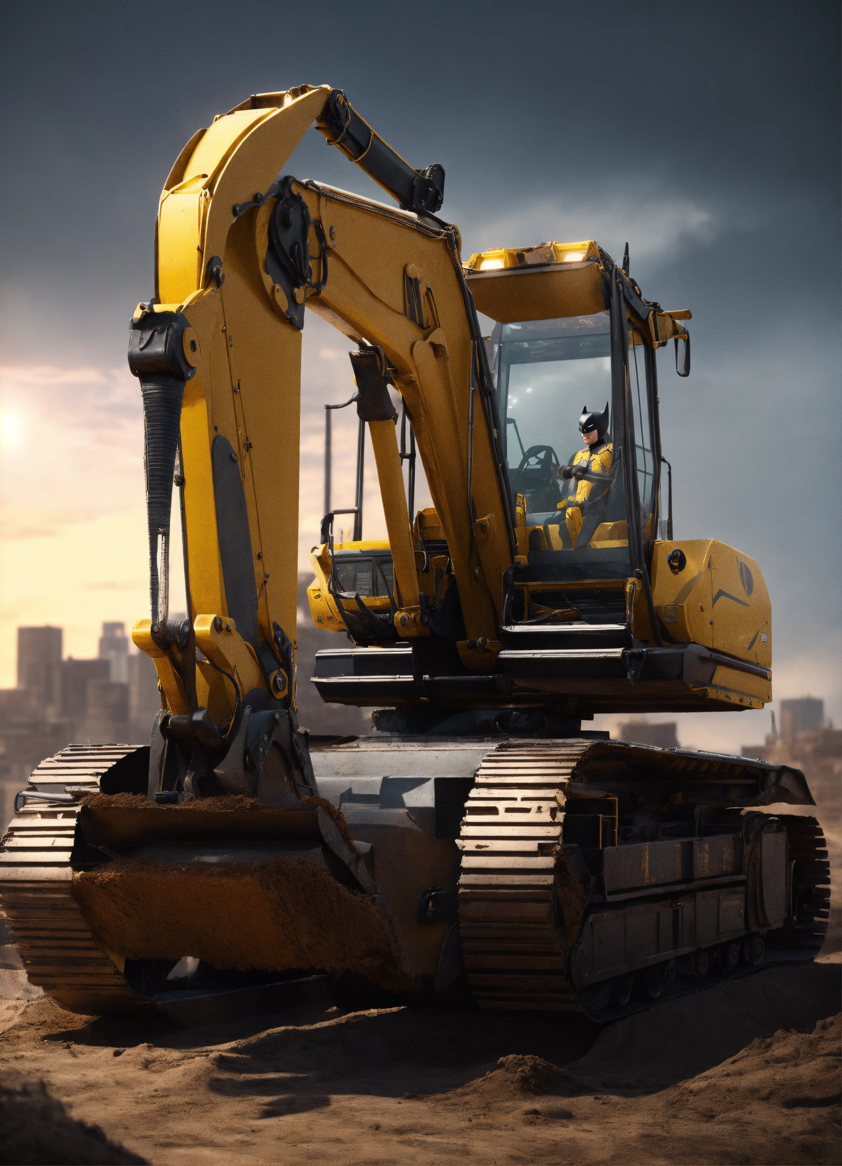 Lexica - The excavator design looks like Batman, render oktan, 8k
