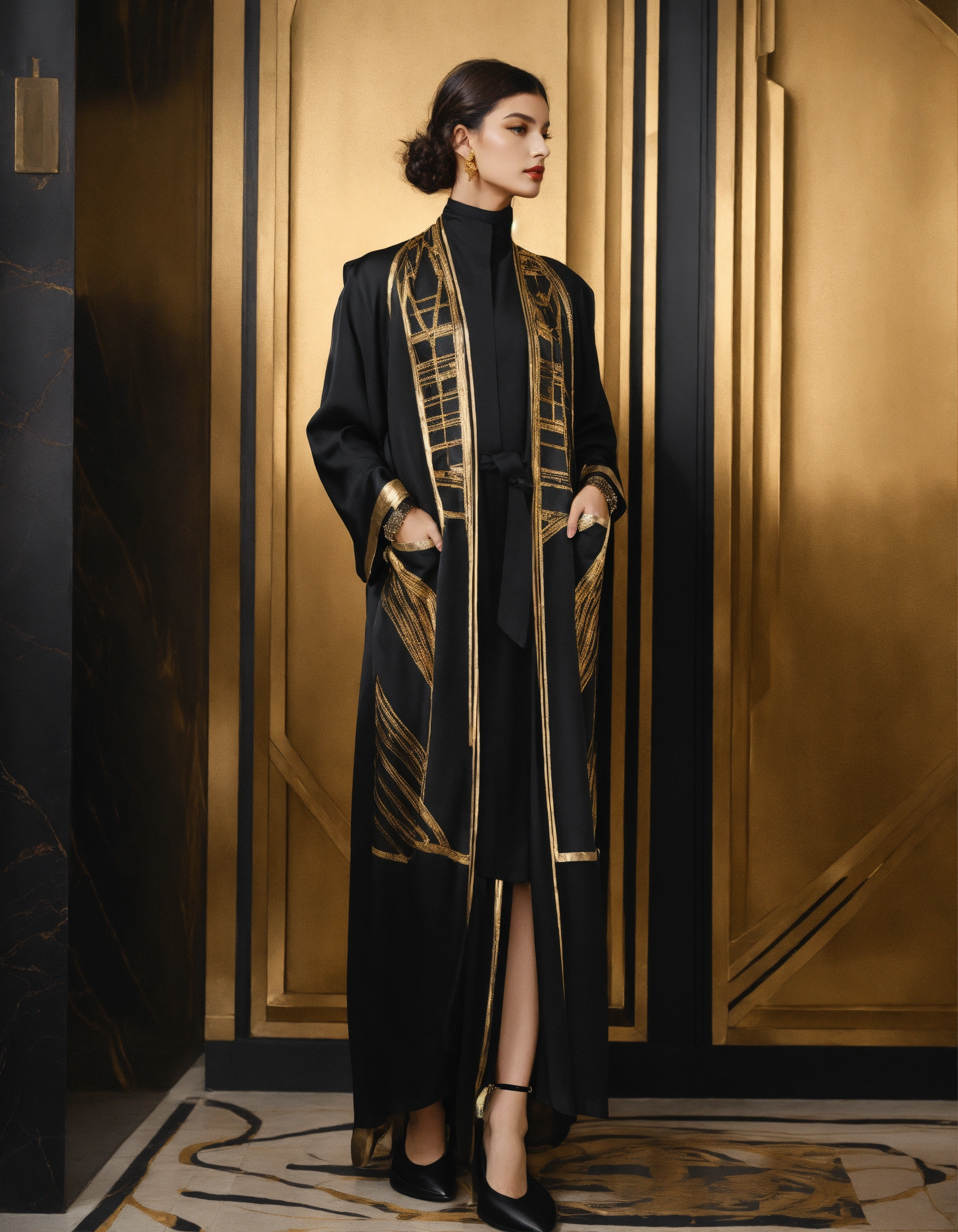Lexica - Suit art deco kuwait flight new look bisht gold frame black ...