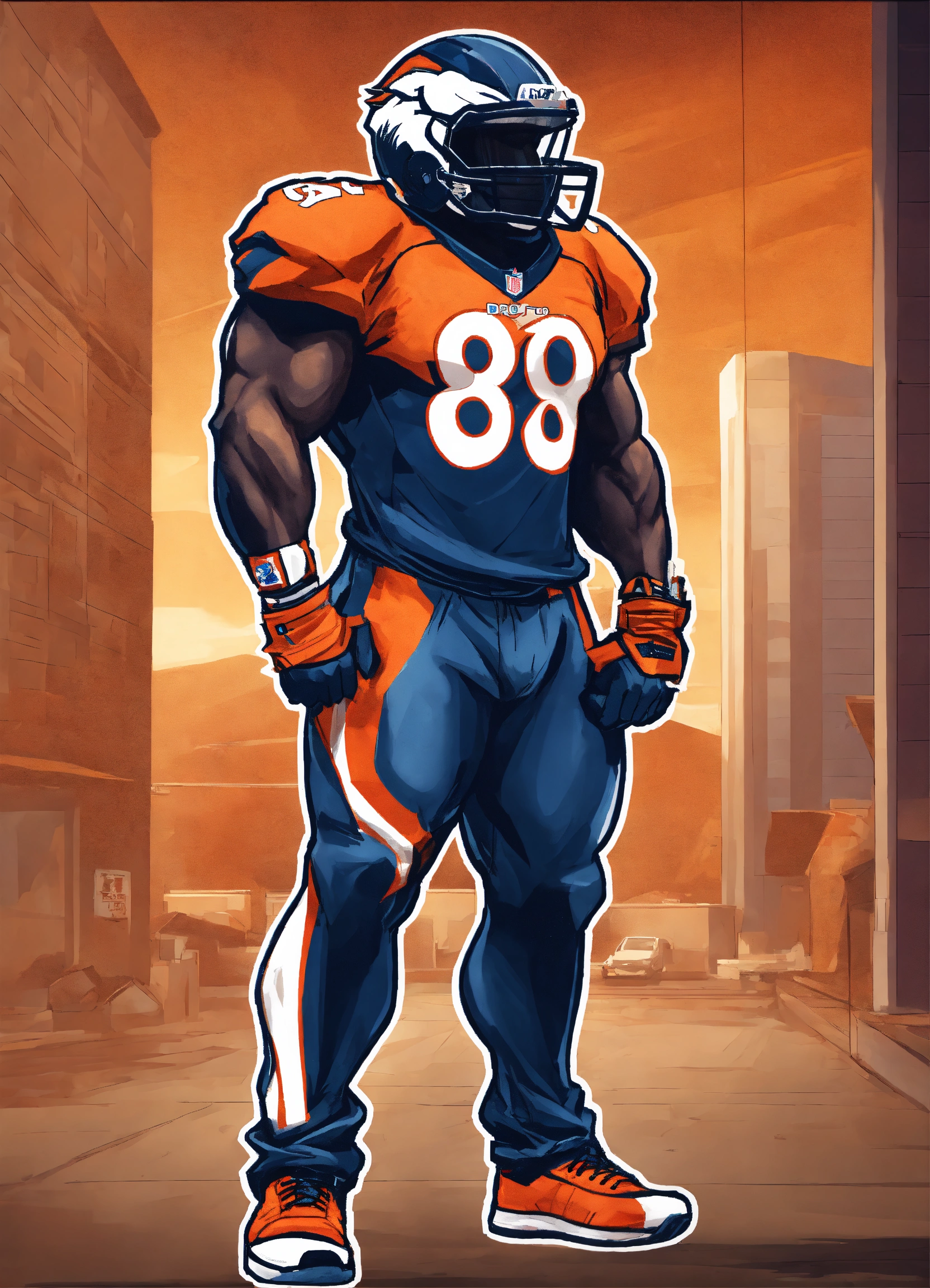 Lexica - Hip hop art style Denver bronco mascot full body