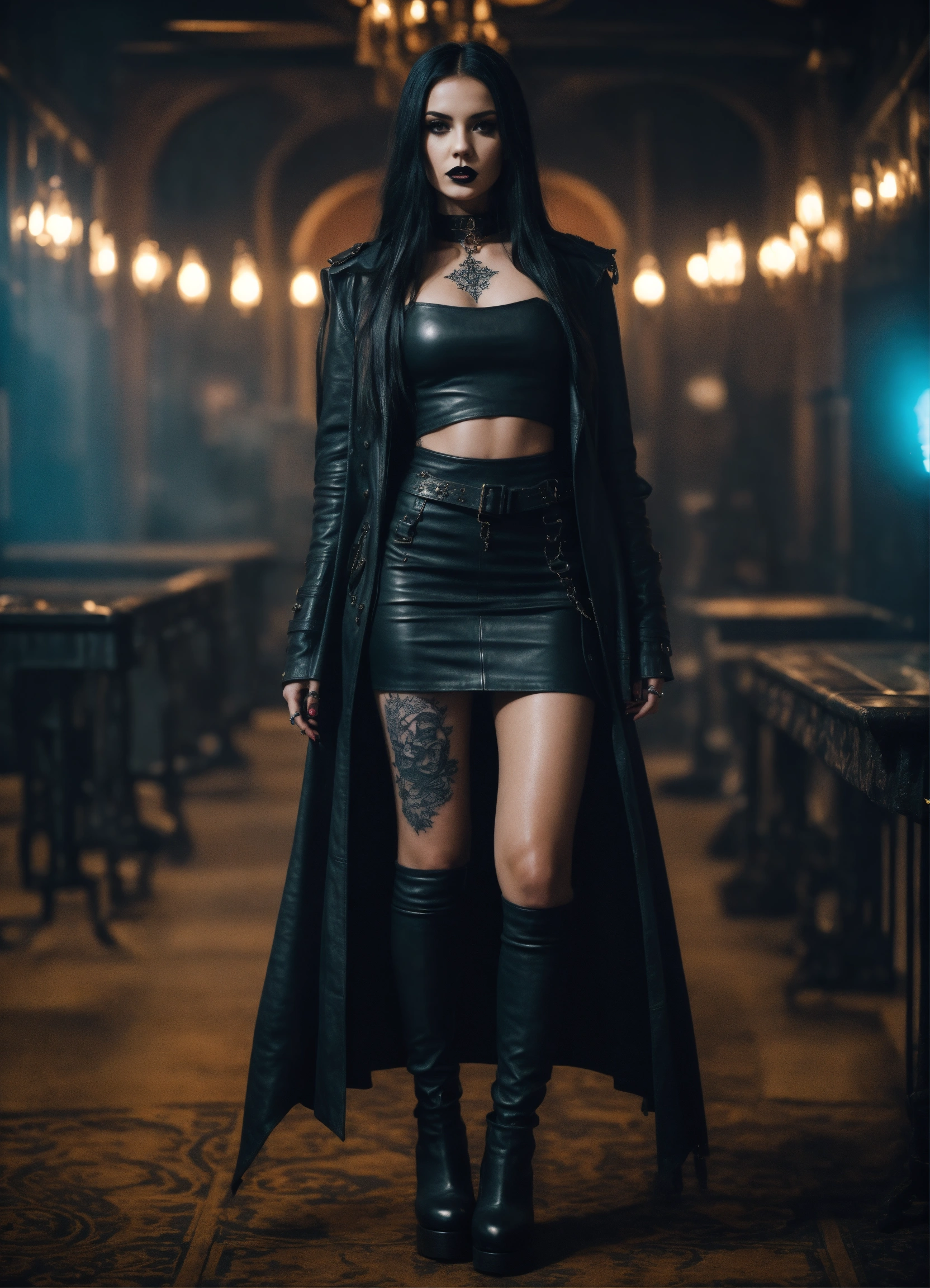Lexica - Beautiful Extremely goth model young girl wearing black ...