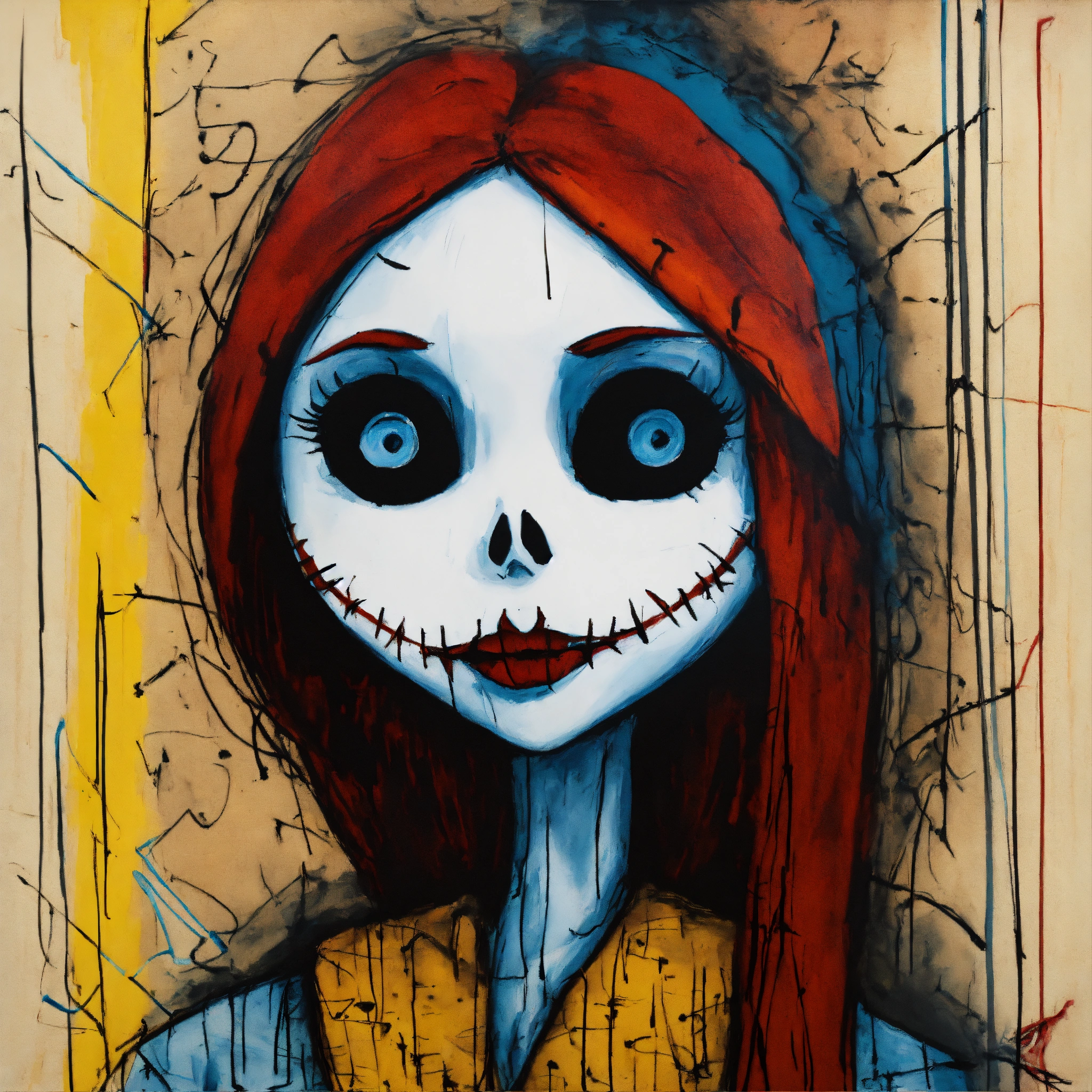 Lexica - Minimalistic painting of sally from nightmare before christmas ...