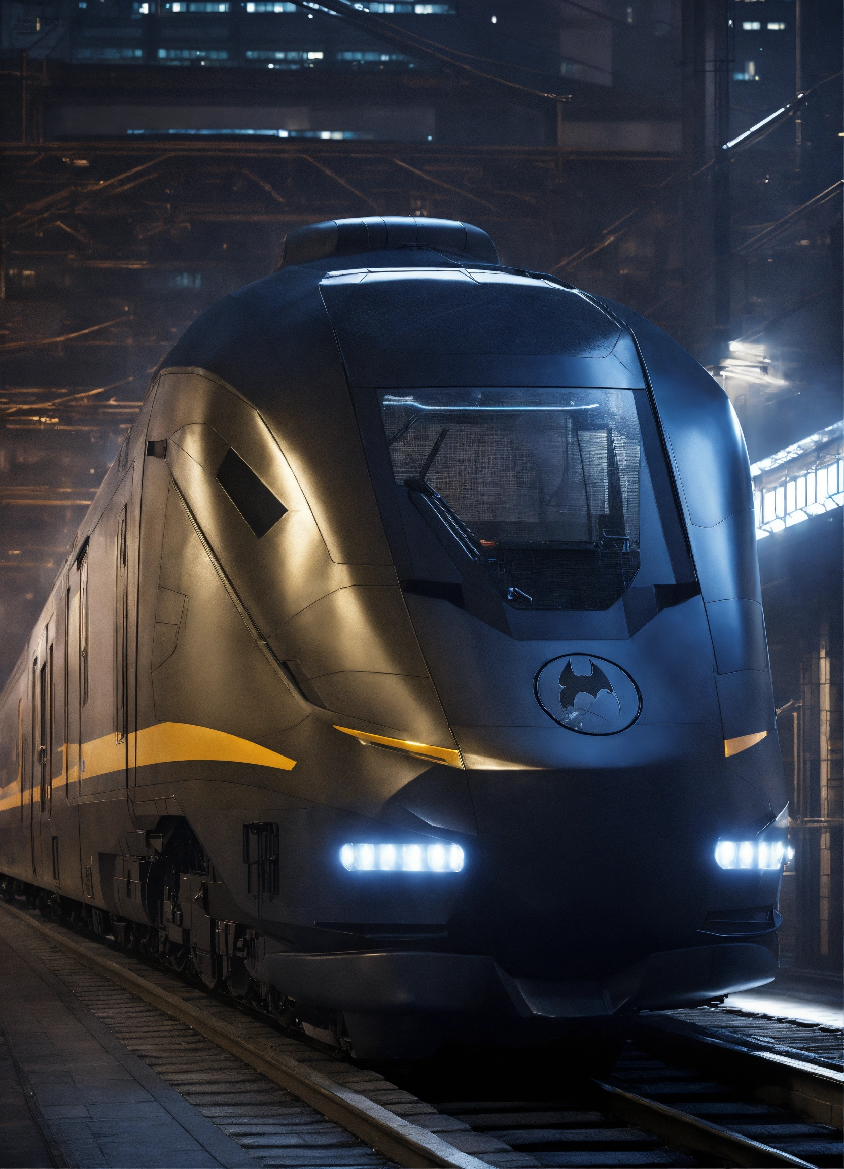 Lexica - Design a sleek and high-tech train for Batman. Ensure it ...