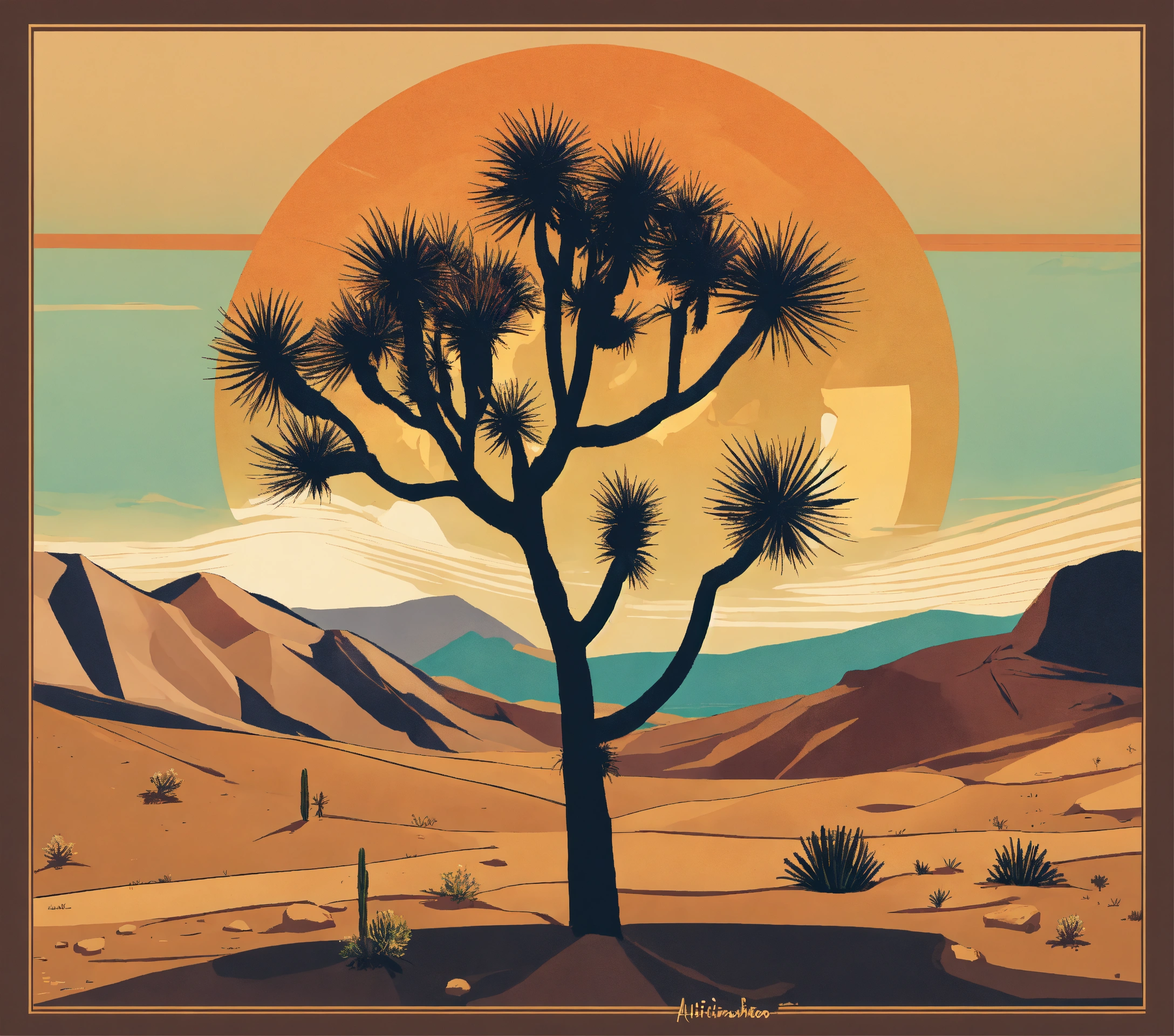 Lexica - Stylized vectors of a mexican joshua tree never designed with ...