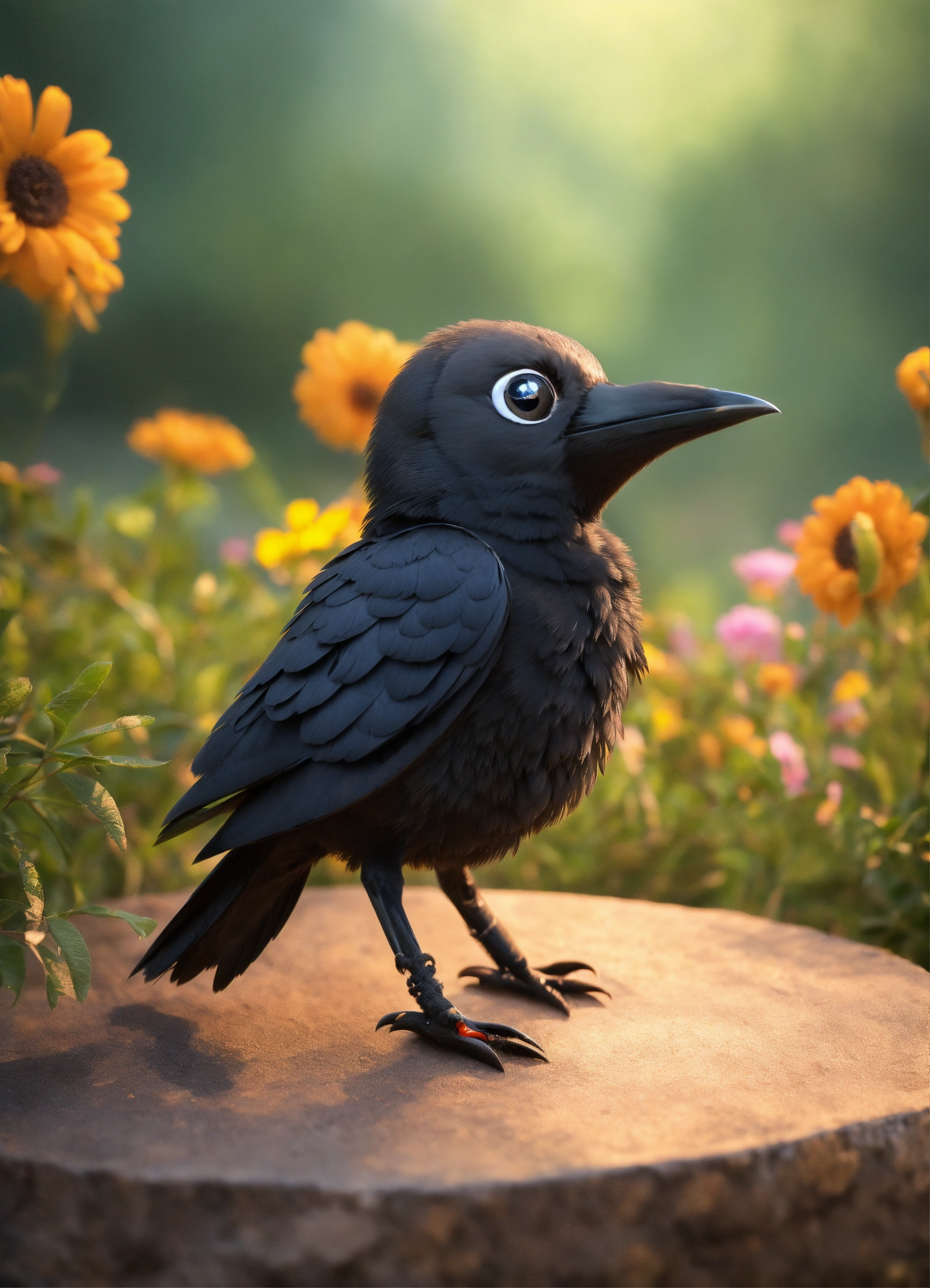 Lexica - Create a cute and cute baby crow with cute eyes, looking in ...