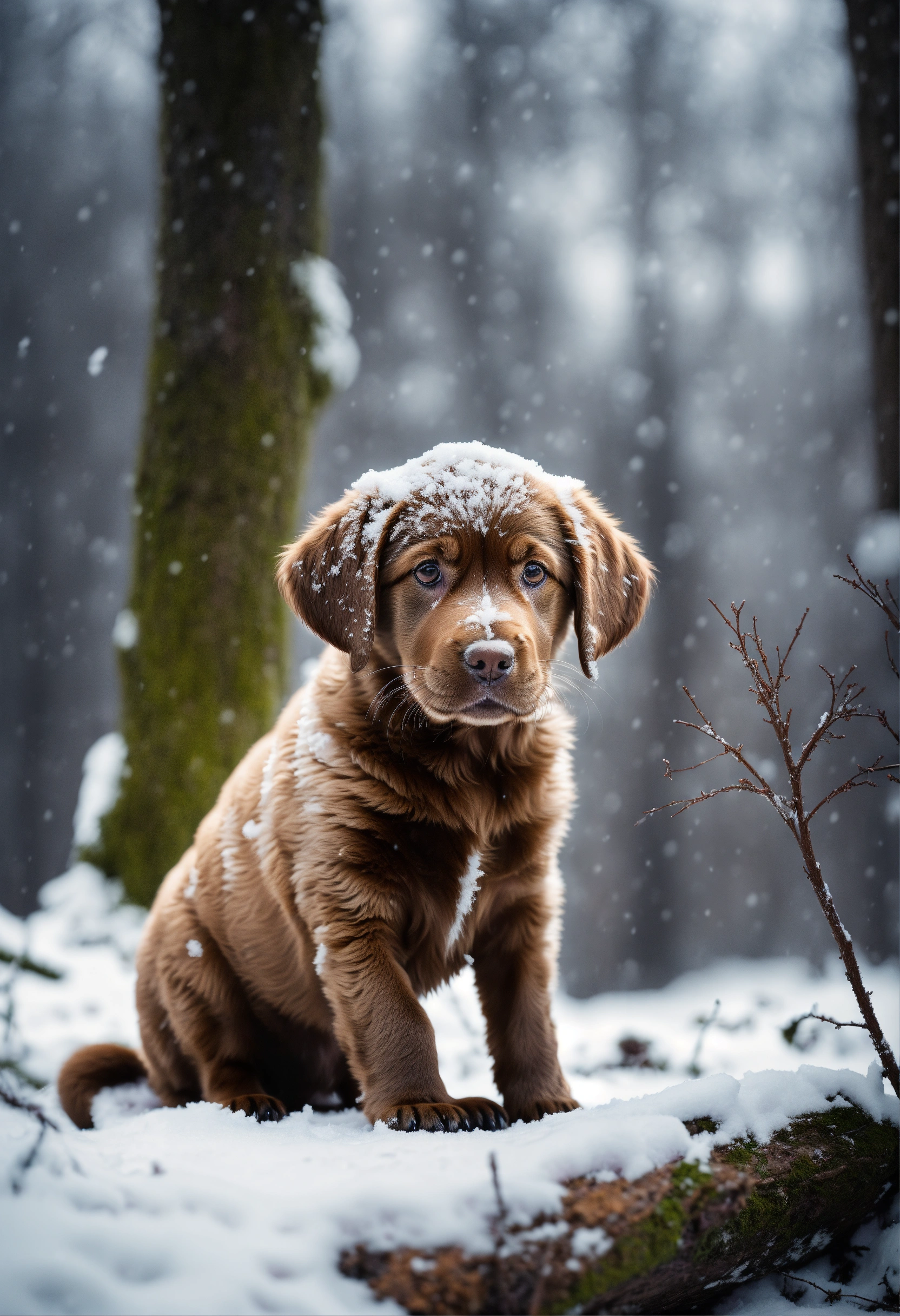 Lexica - A highly detailed realistic photo of a little brown Labrador ...