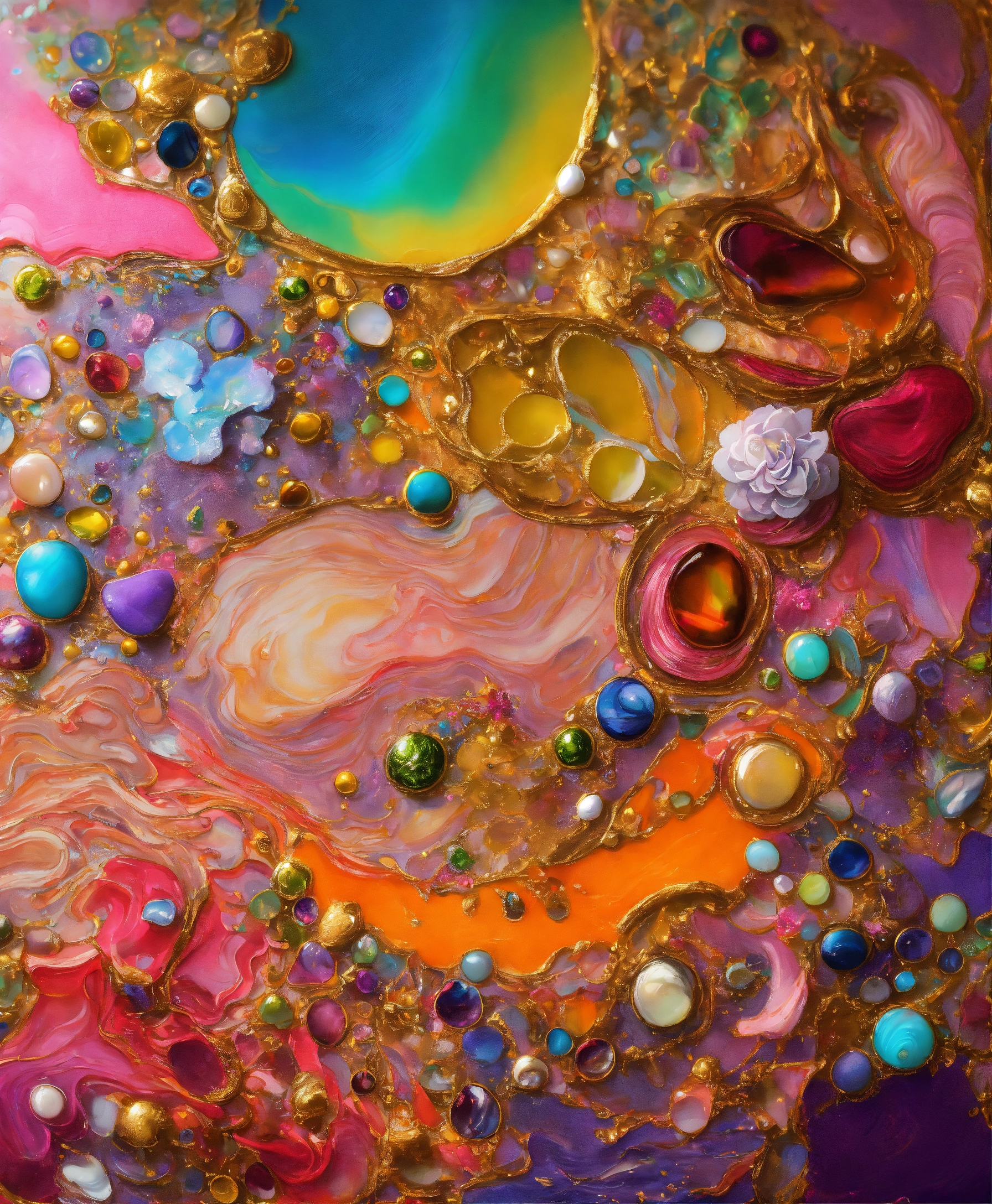 Lexica - Colorful abstract painting oil and water complex complicated ...