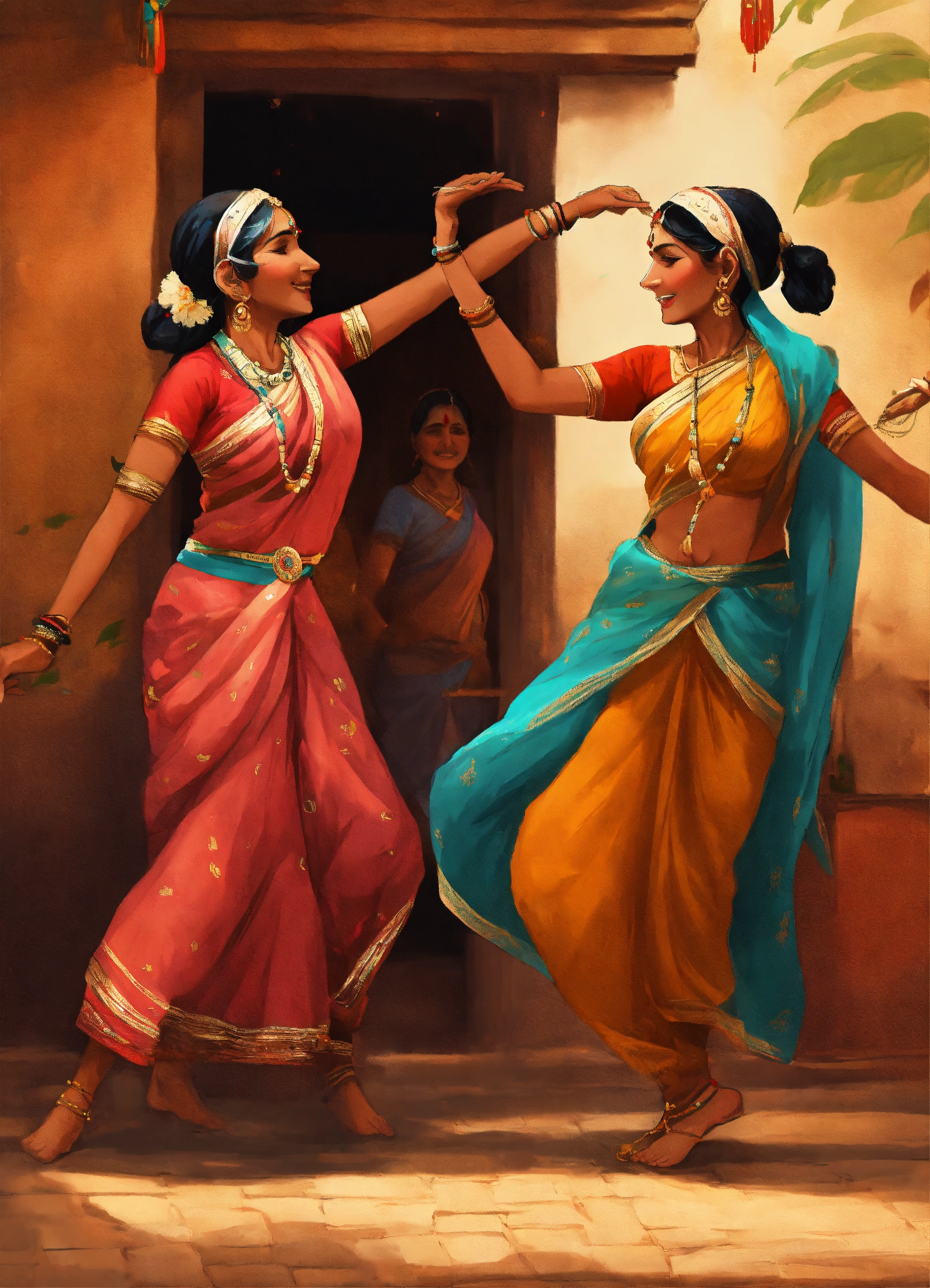 Lexica - Two old indian treditional women are doing very good dancing ...