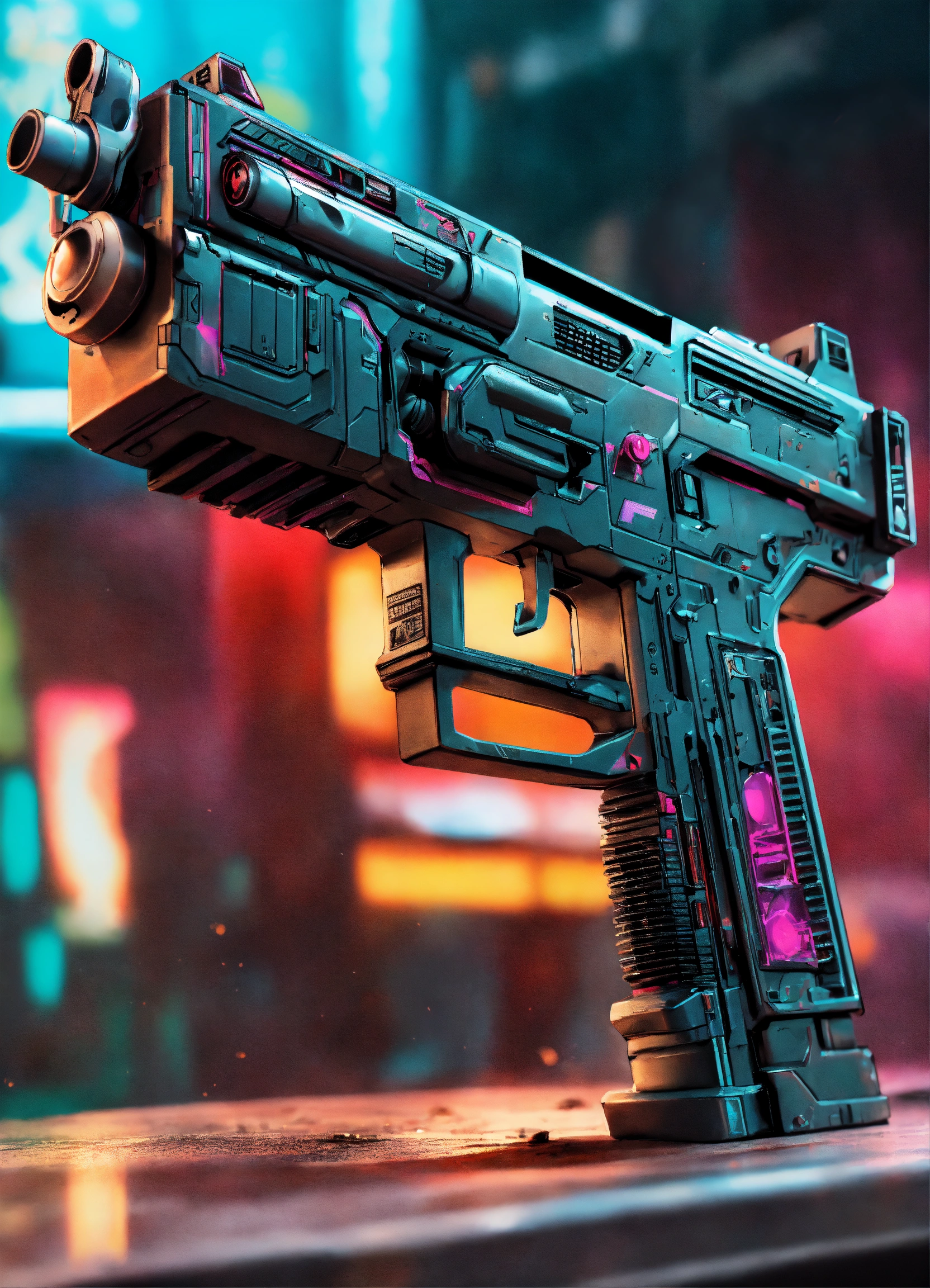 Lexica - Cyberpunk machine pistol like a gun metal gray out mac-10 ...