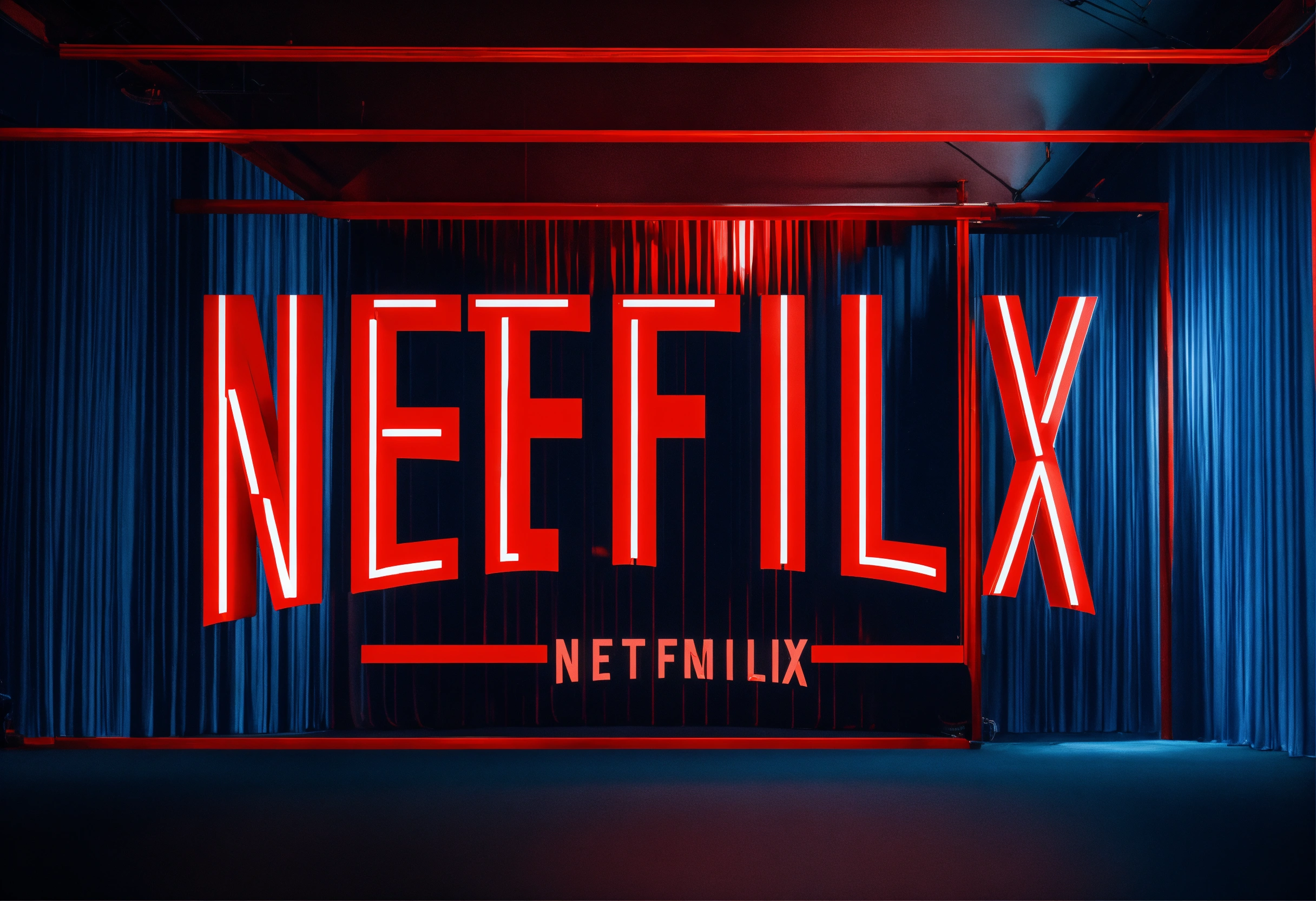 Lexica - Netflix logo on black blue background