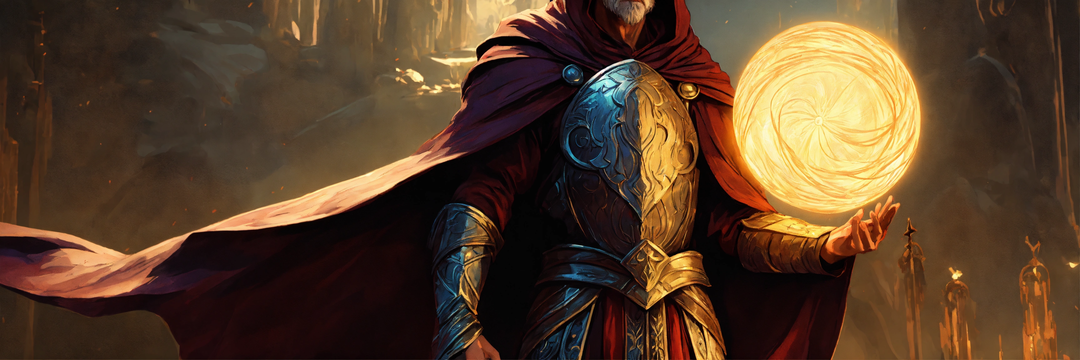 Lexica - Create a elder elf god in a heroic pose, holding a staff, back ...