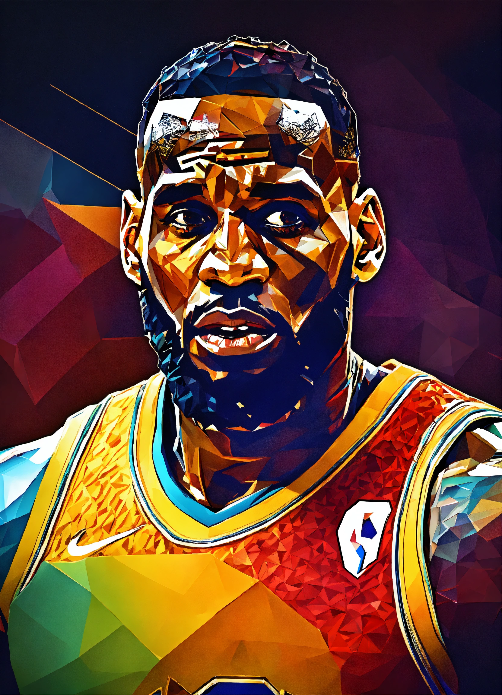 Lexica - Portrait of lebron james verry abstract poligon style 3d
