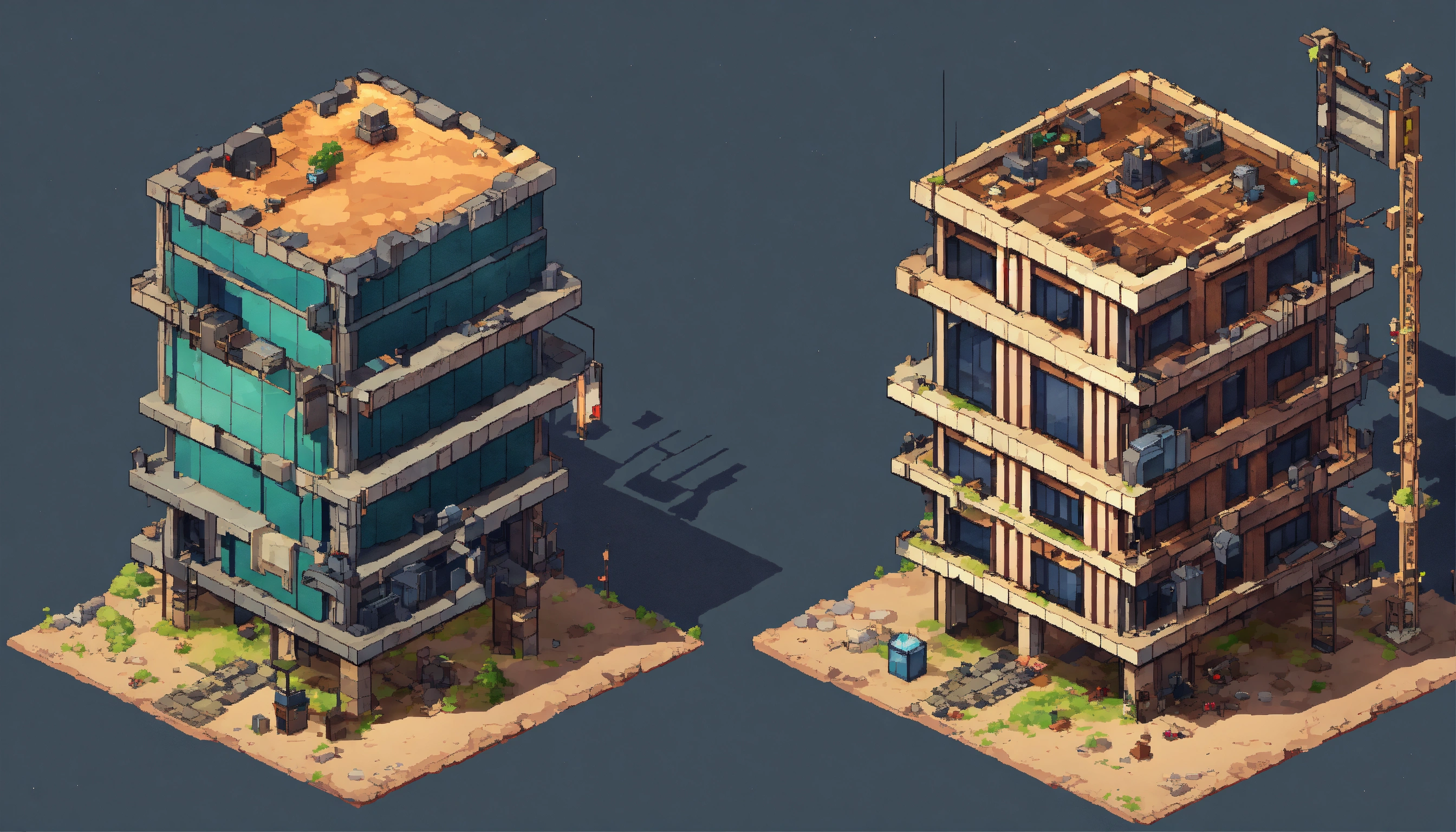 Lexica - Simple clean pixel perfect 2d isometric sprites of an post ...