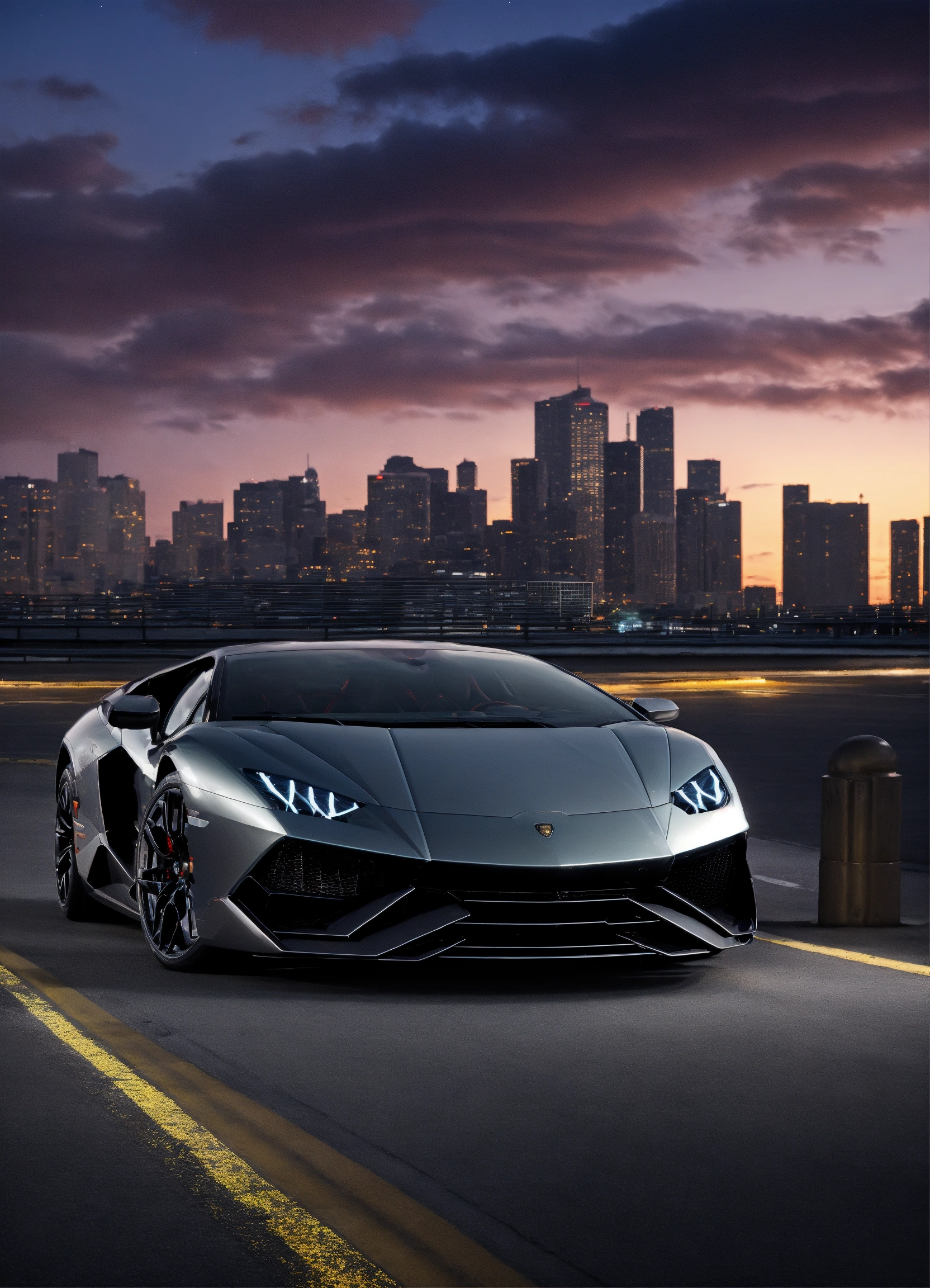 Lexica - 2023 Lamborghini Avendor black and gray with night light ...