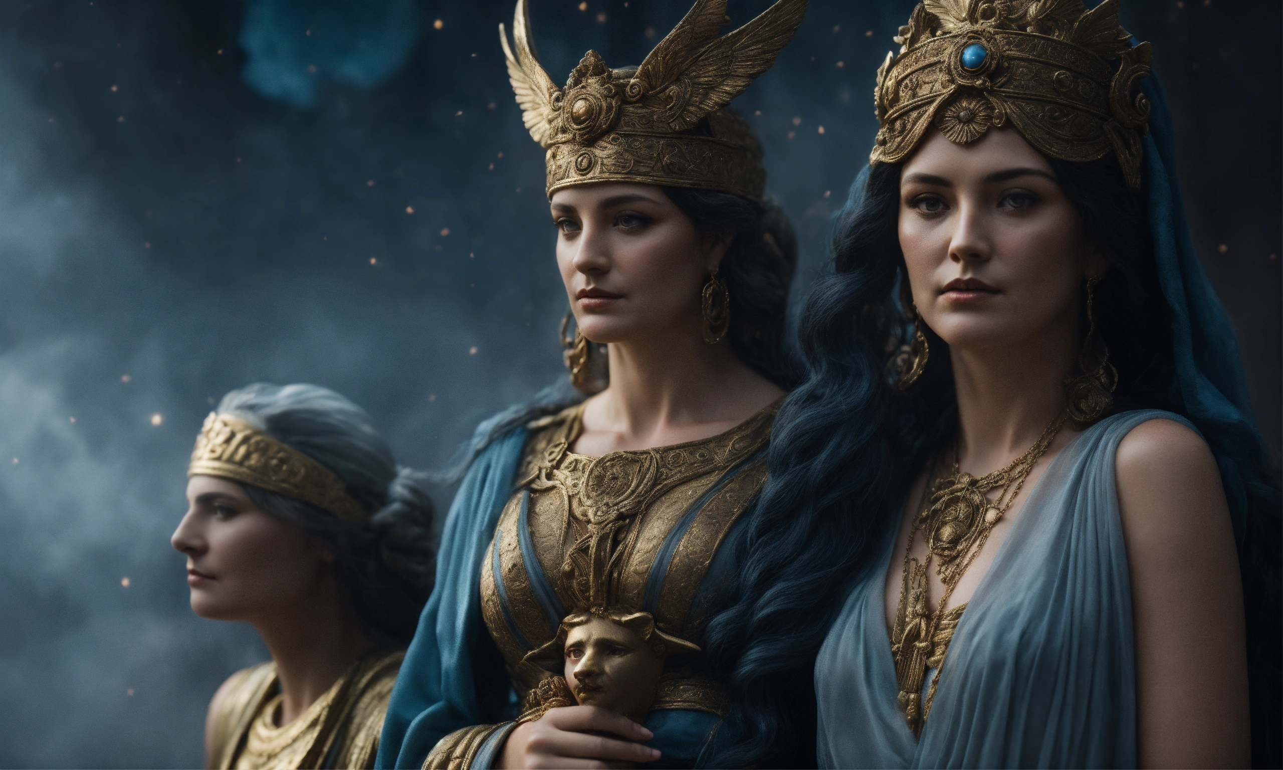 Lexica - Greek mythology, goddess Hecate with her middle-aged parents ...