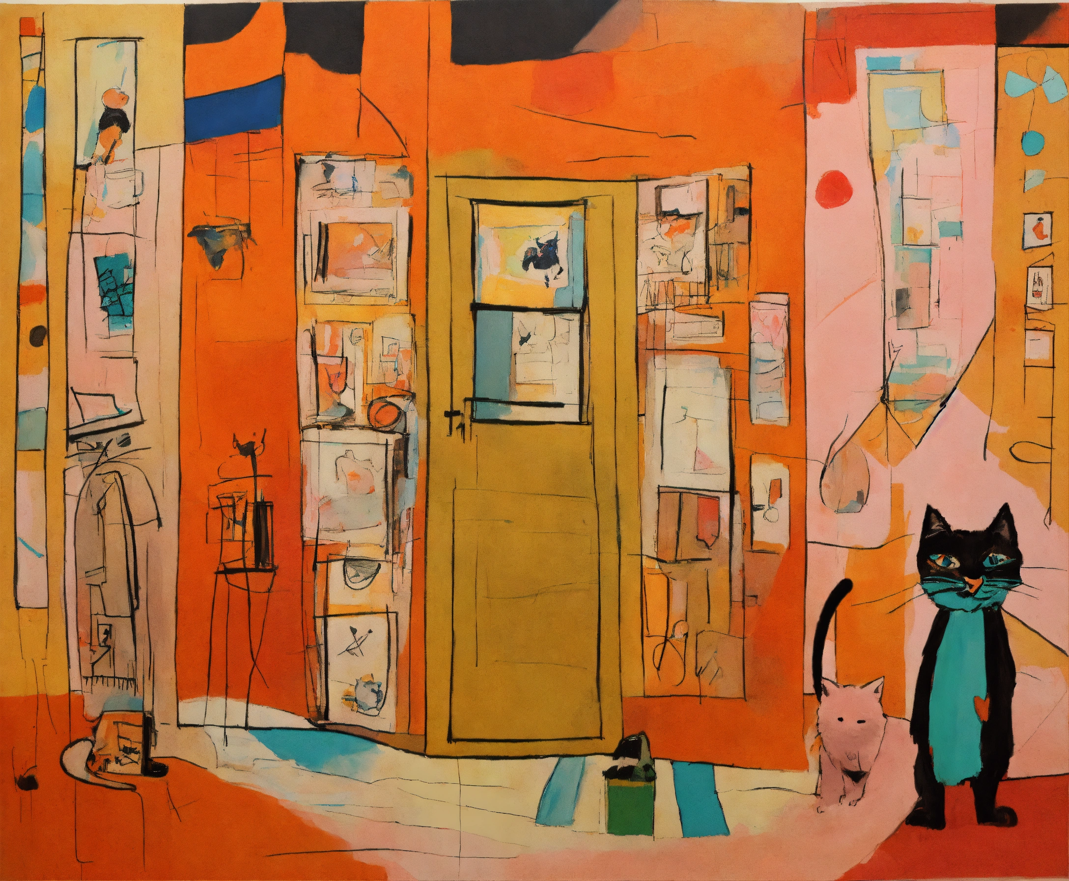 Lexica - Create an expressionist painting inspired by jean michael ...