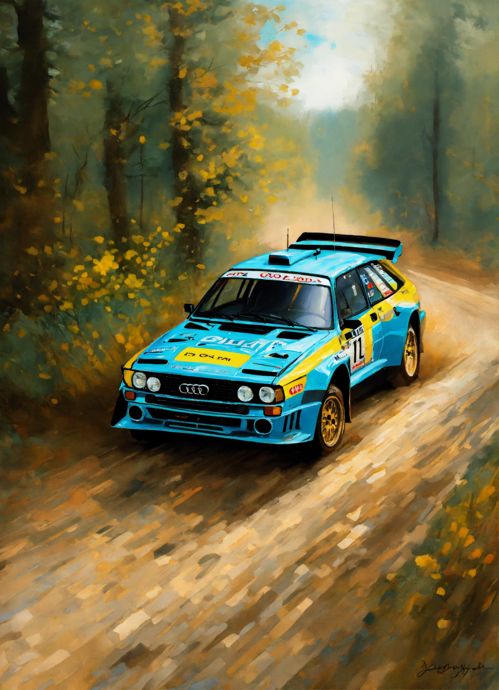 Lexica - Audi sport quattro rally van gogh style painting