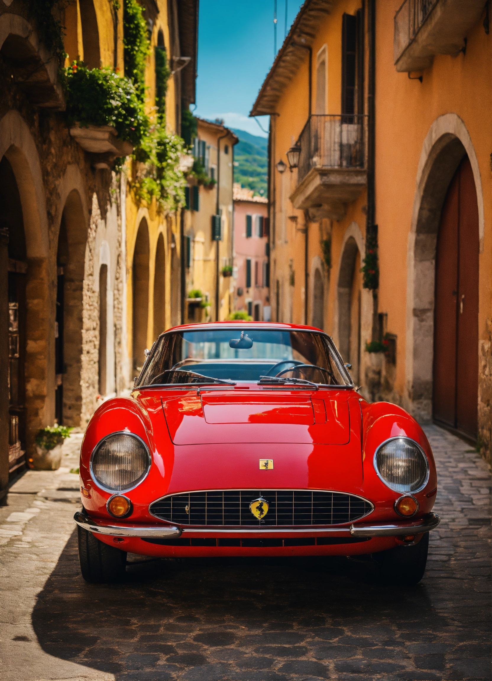Lexica - Vintage ferrari, in italy,8k