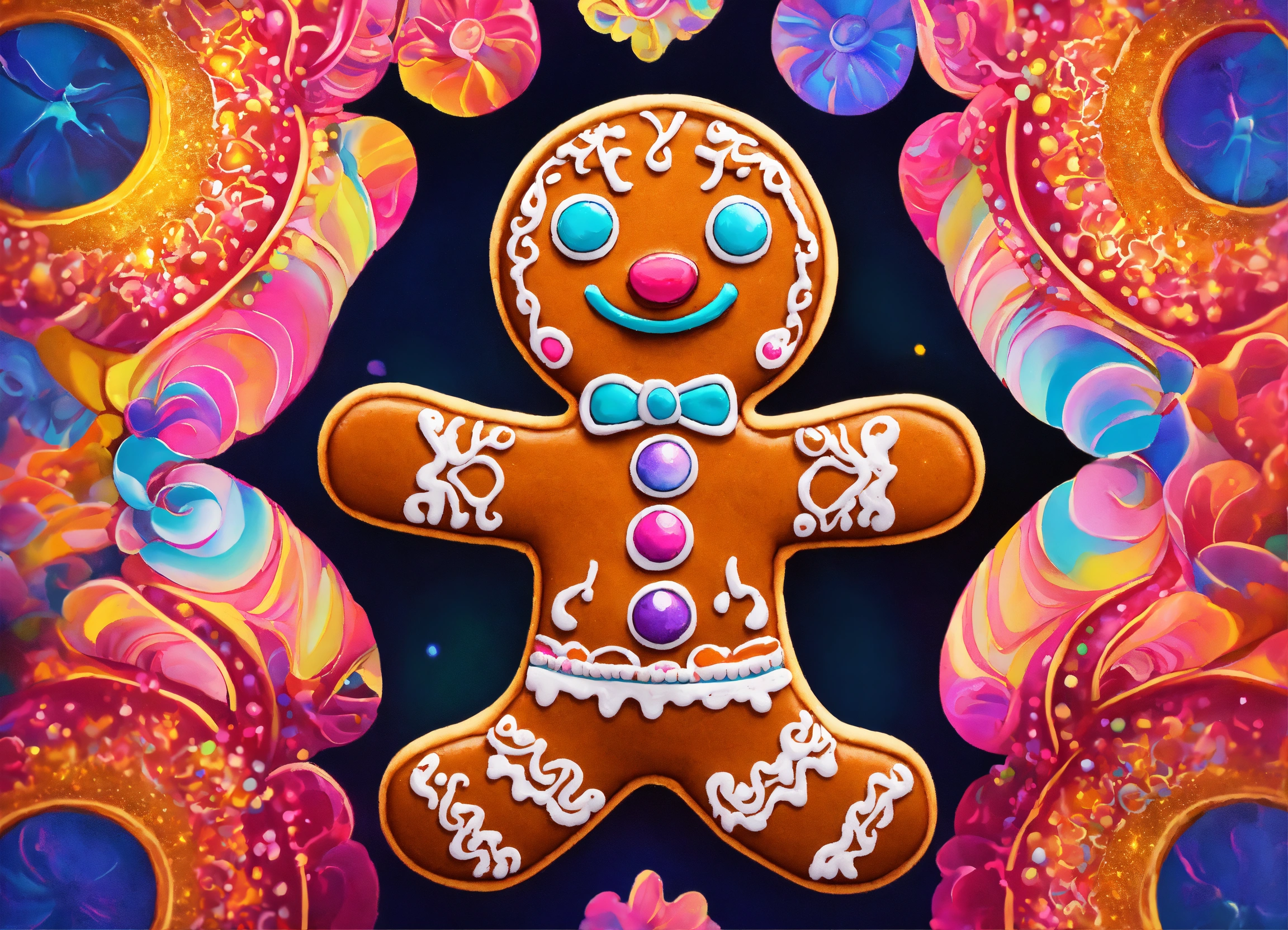 Lexica - Traditional cute Gingerbread man with perfect eyes on a ...