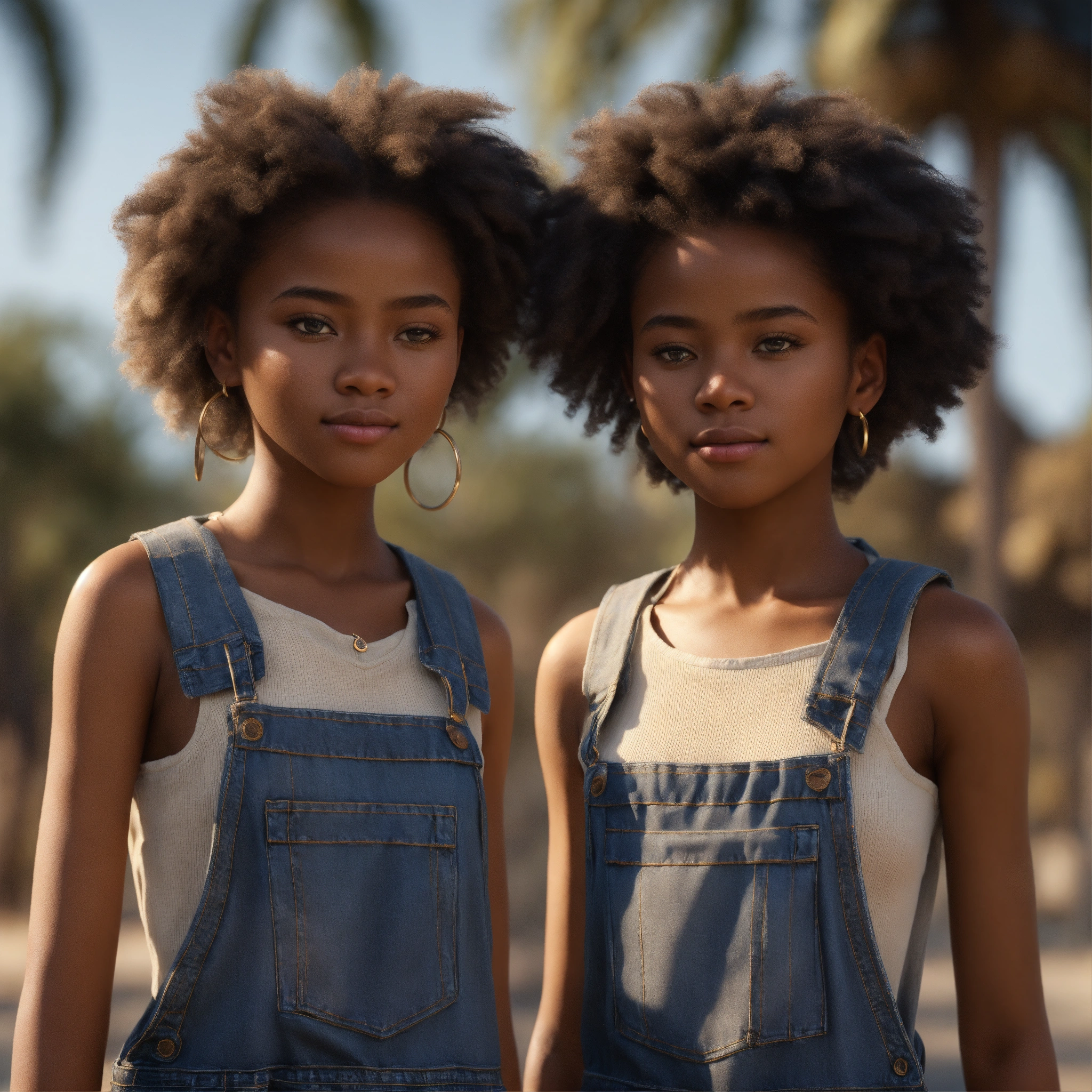 Lexica - Pretty fraternal twins, twin 13-year-old, one twin white hair. african features, one ...