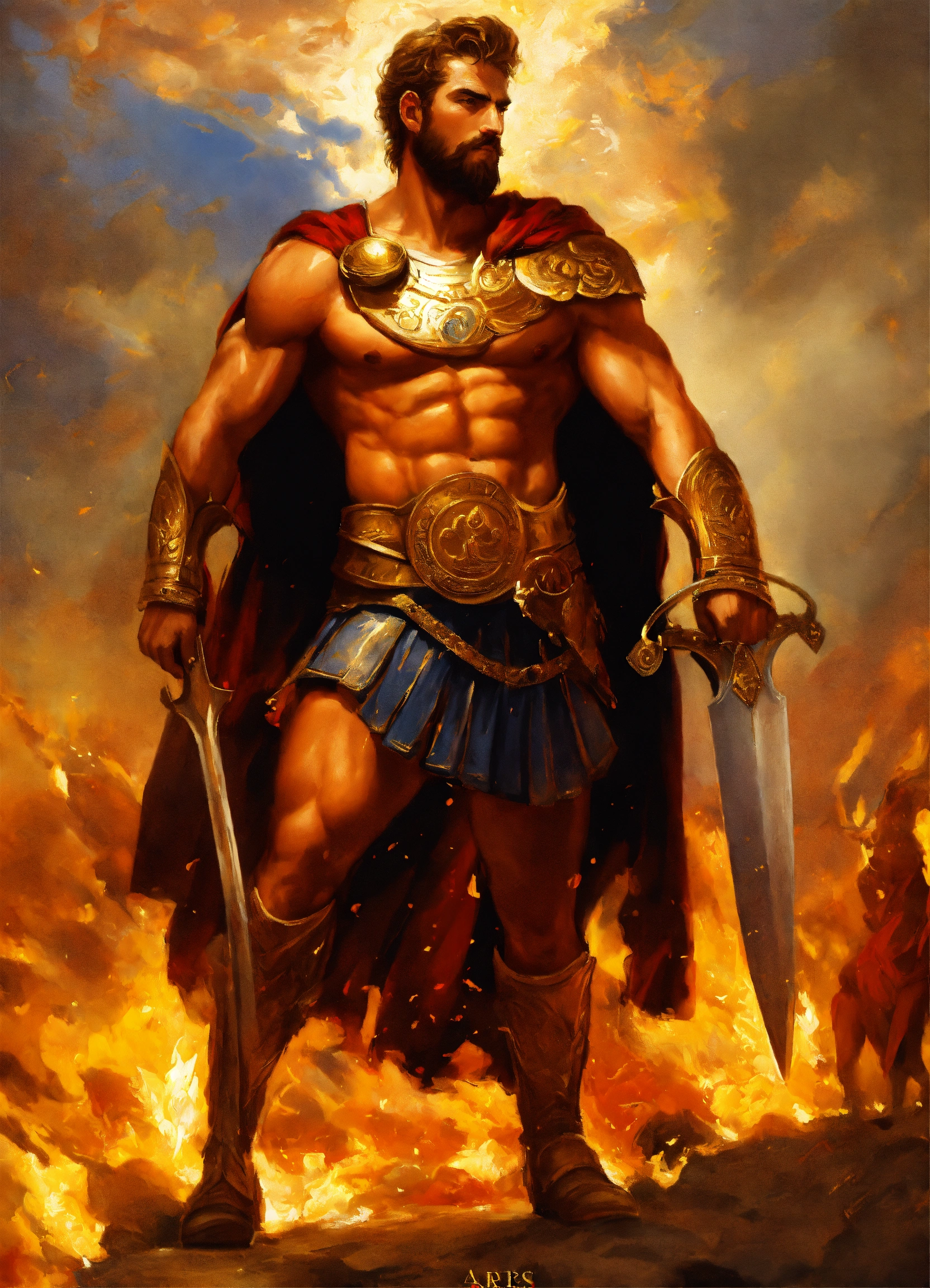 Lexica - The greek god ares, acting like a coward, silly, impressionist ...