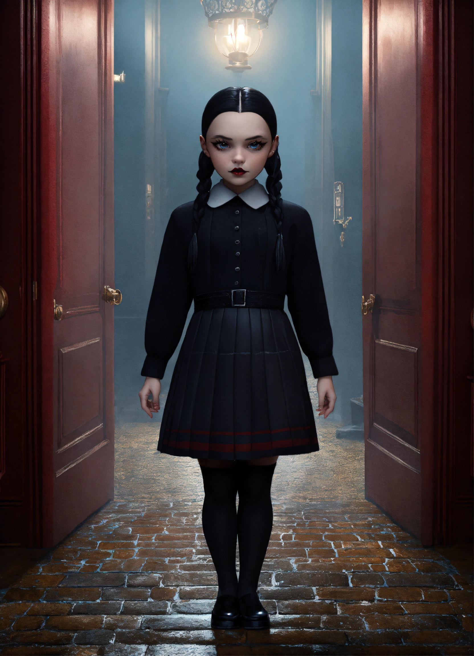 Lexica - Photorealistic, wednesday addams, thing, sinister, fierce ...