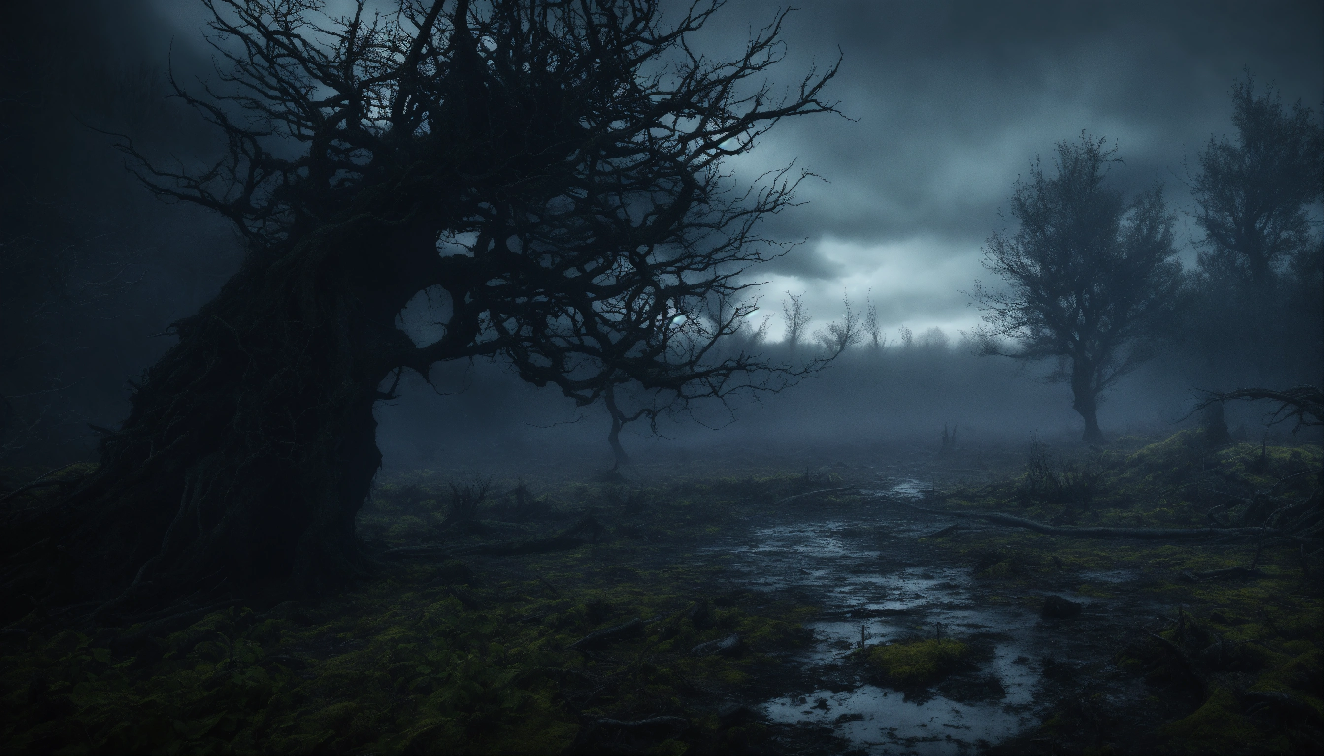 Lexica - NIGHT . DARK NIGHT. digital image of a dark and eerie nature ...