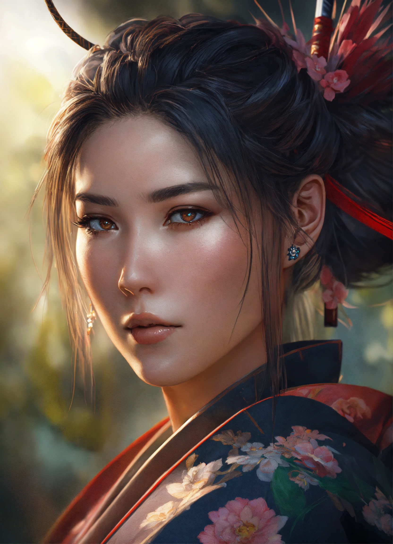 Lexica - "female Japanese ronin", heroine, katana, samurai, head and ...