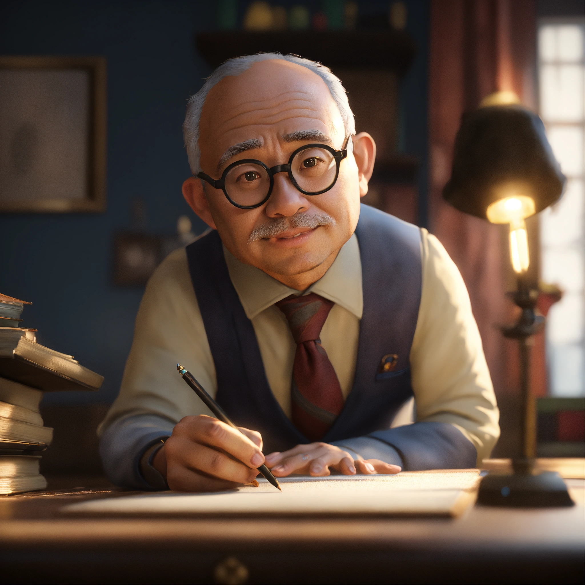 Lexica - A male professor Avatar with glasses, Closeup, unreal engine ...