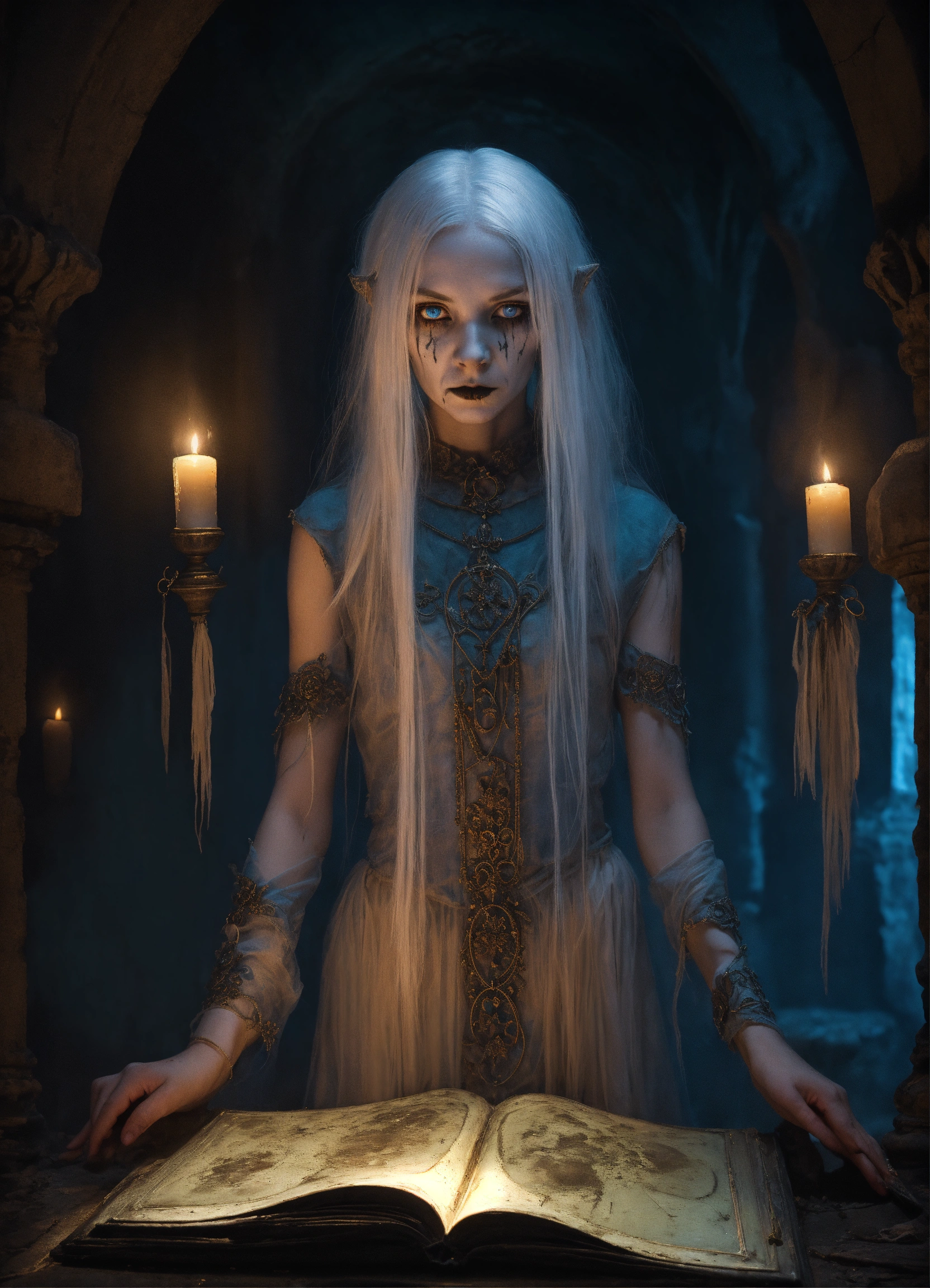 Lexica - Body portrait, eleven year old childish female goth ...