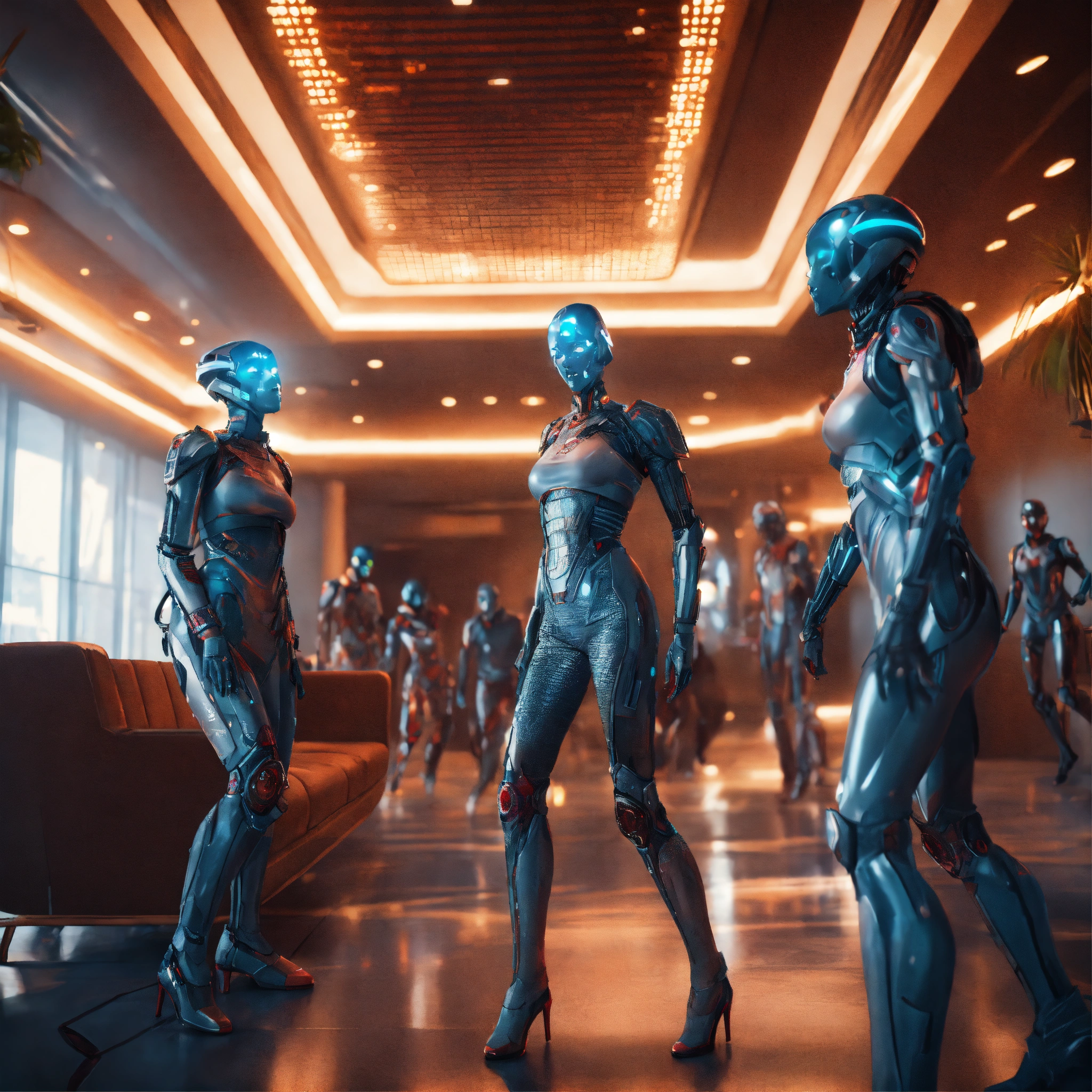 Lexica - Group of humanoid zombies wearing ripped futuristic space ...