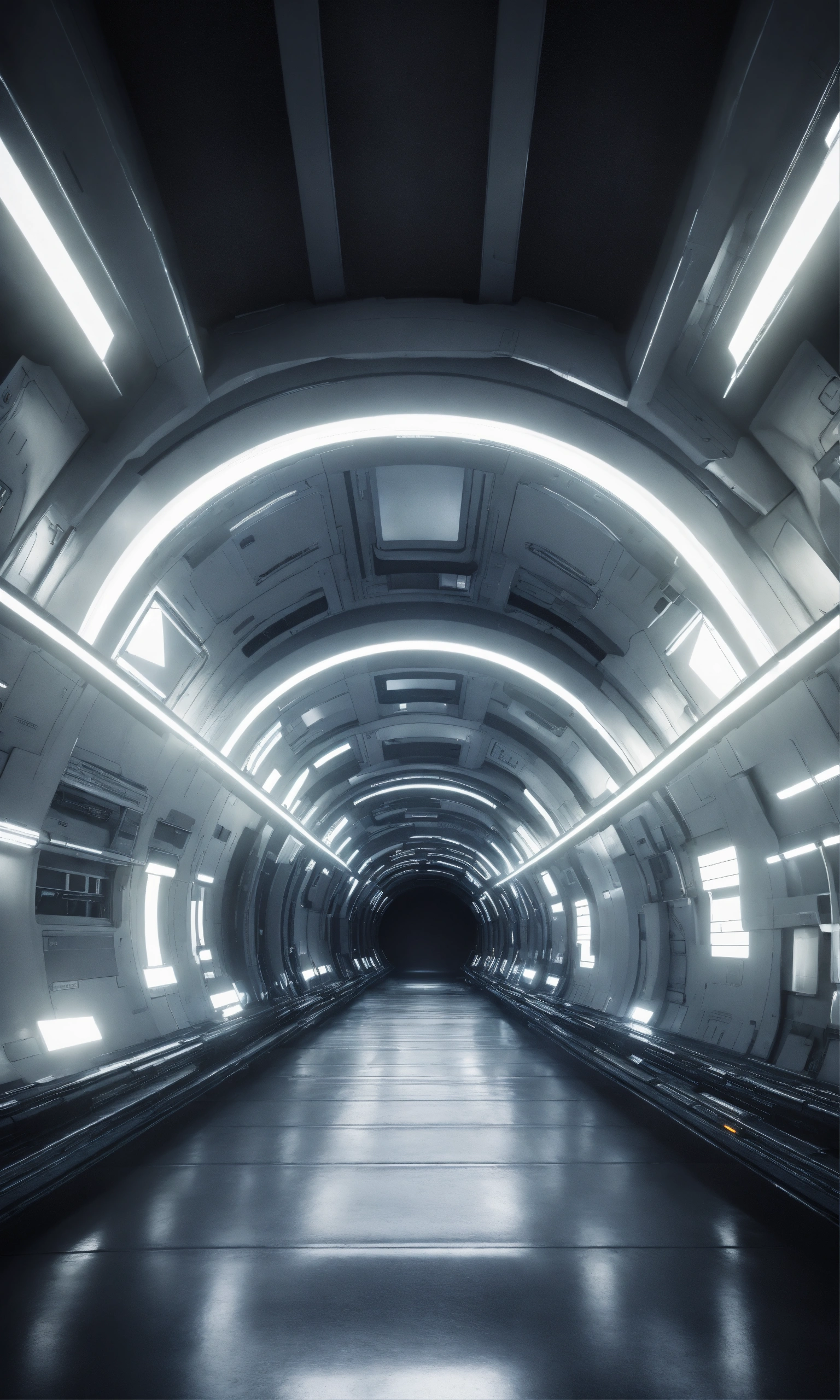 Lexica - A realistic really dark photo of a sci-fi colossal endless ...