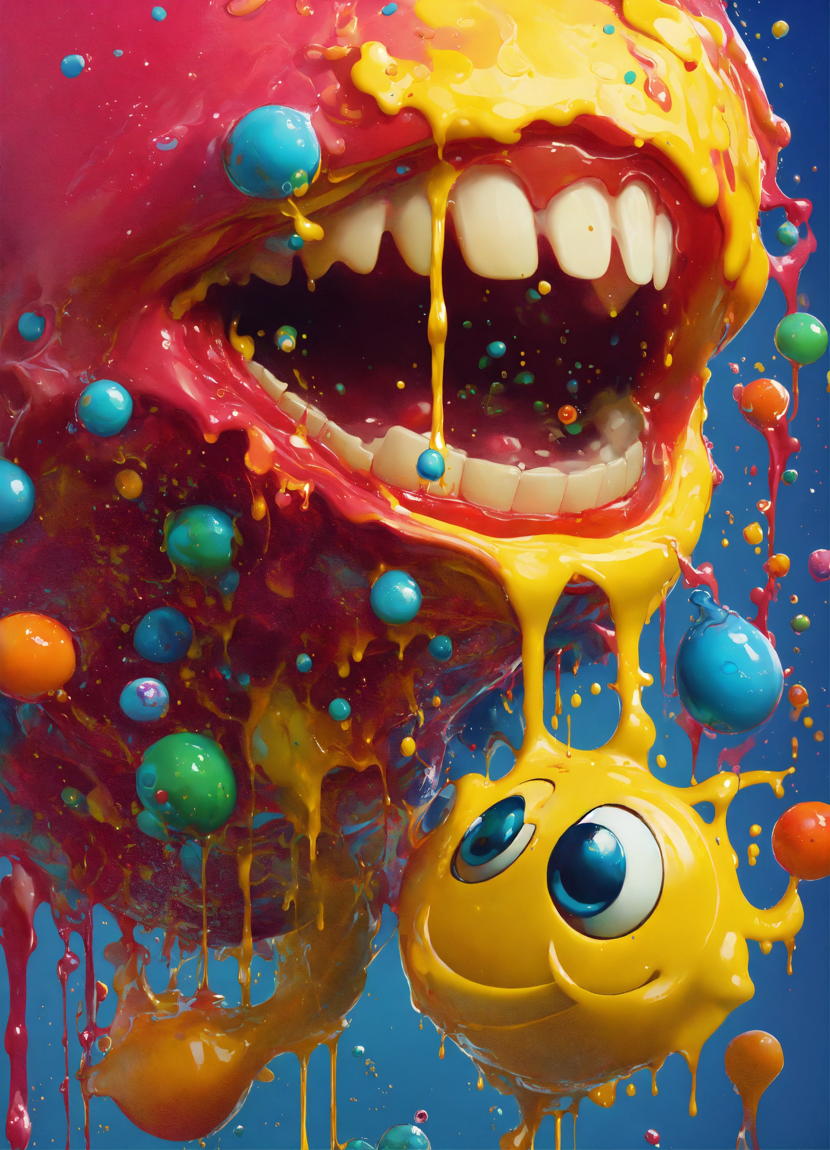 Lexica - Splash art, a quirky liquid portrait of a smiley , splash ...