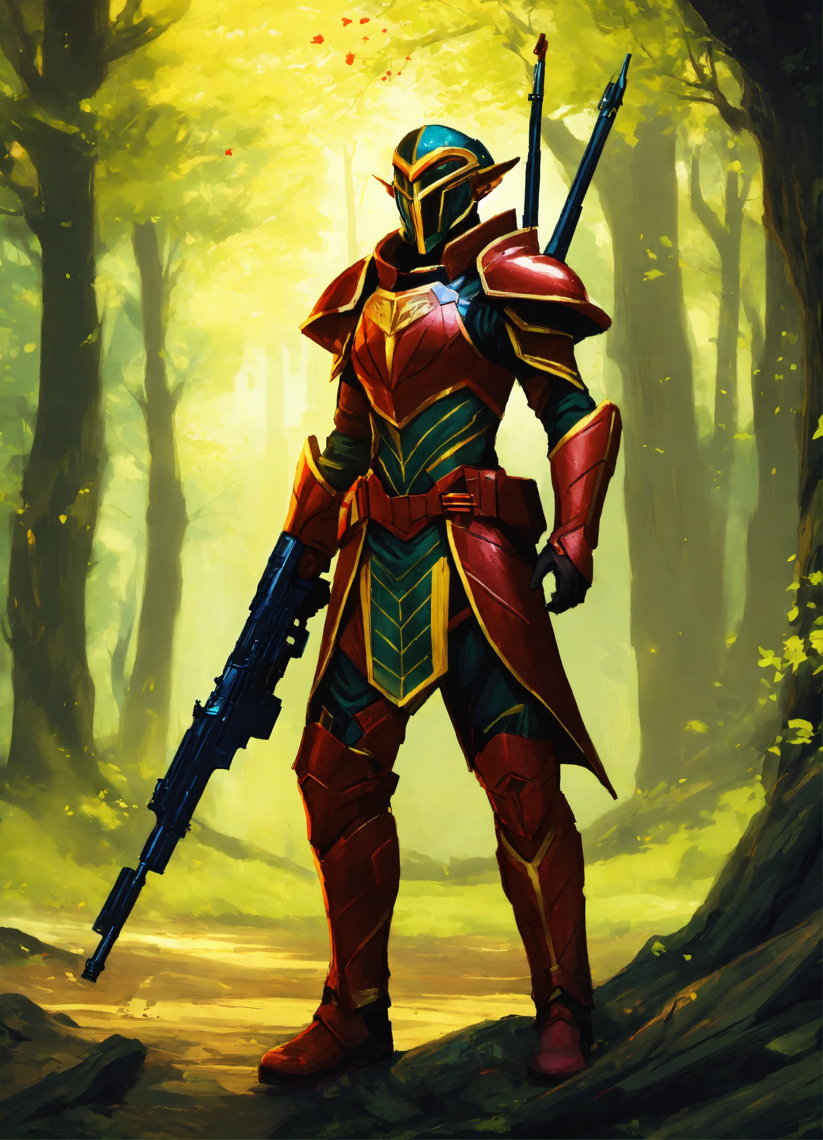 Lexica - Drawing of a high elf sci fi soldier wearing sleek sci fi ...