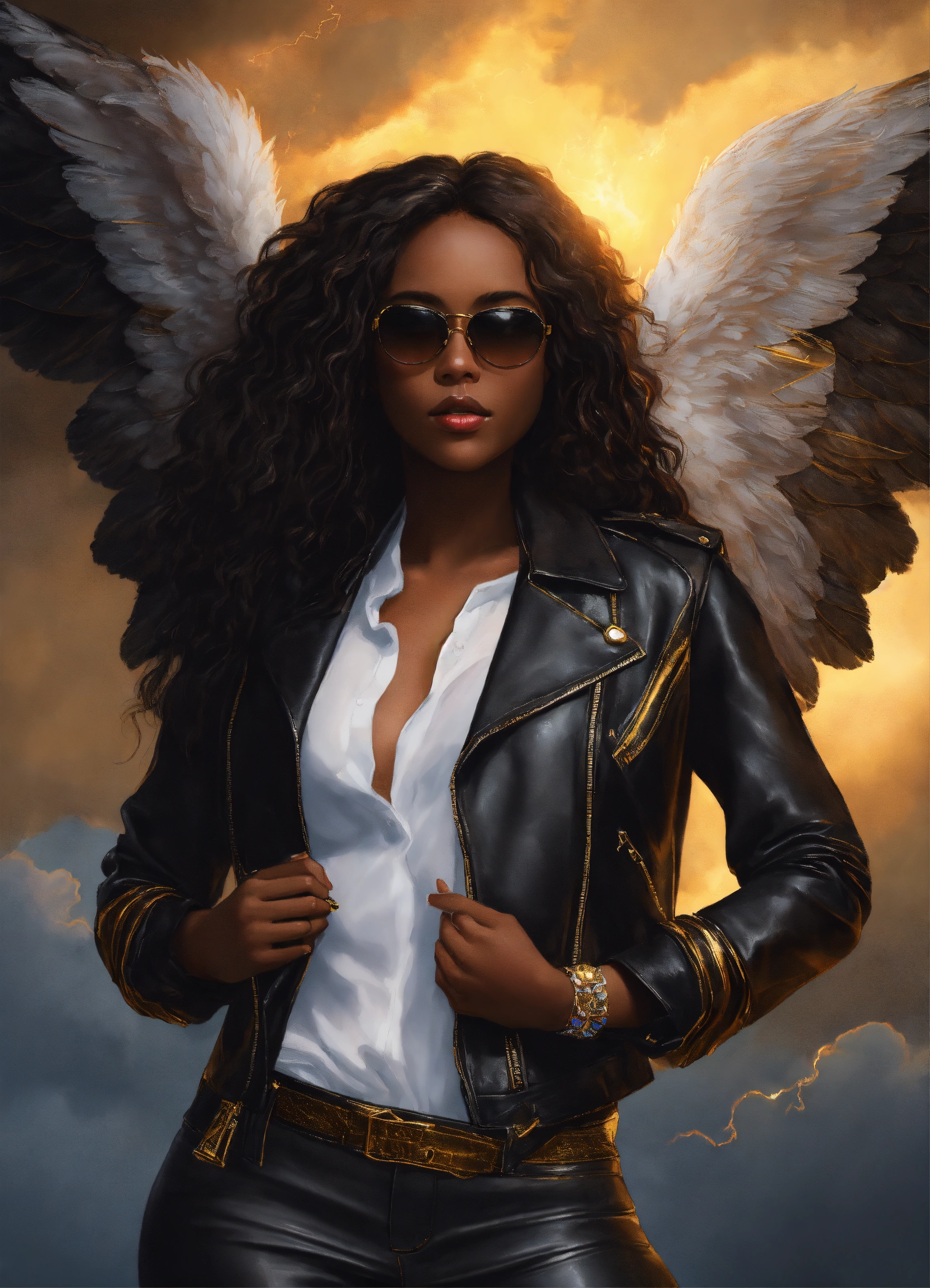 Lexica - Hyperrealistic full body beautiful black goddess angel with wings, Beautiful black ...