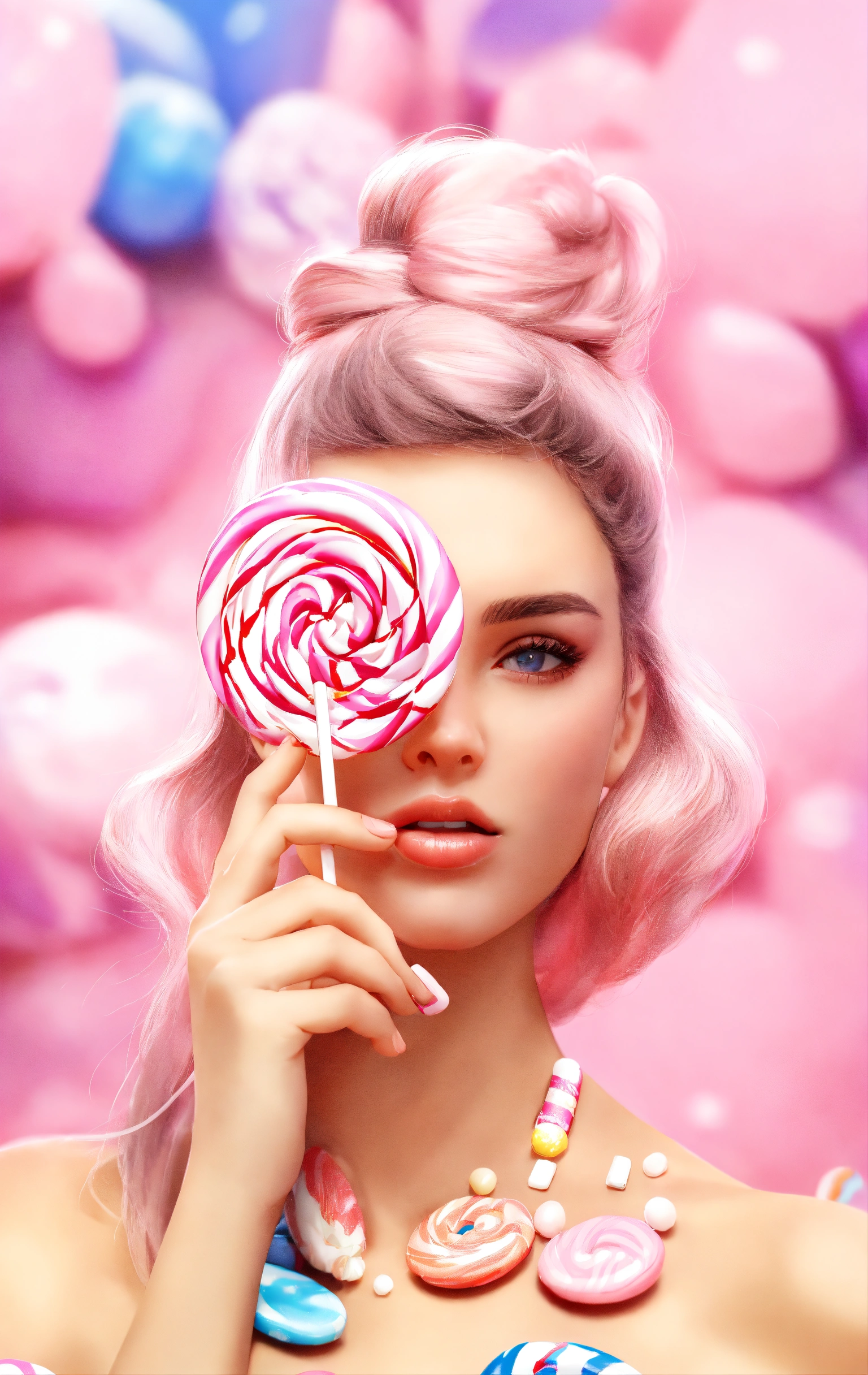Lexica - A model girl with candy, ultra definition , iper detailed ...