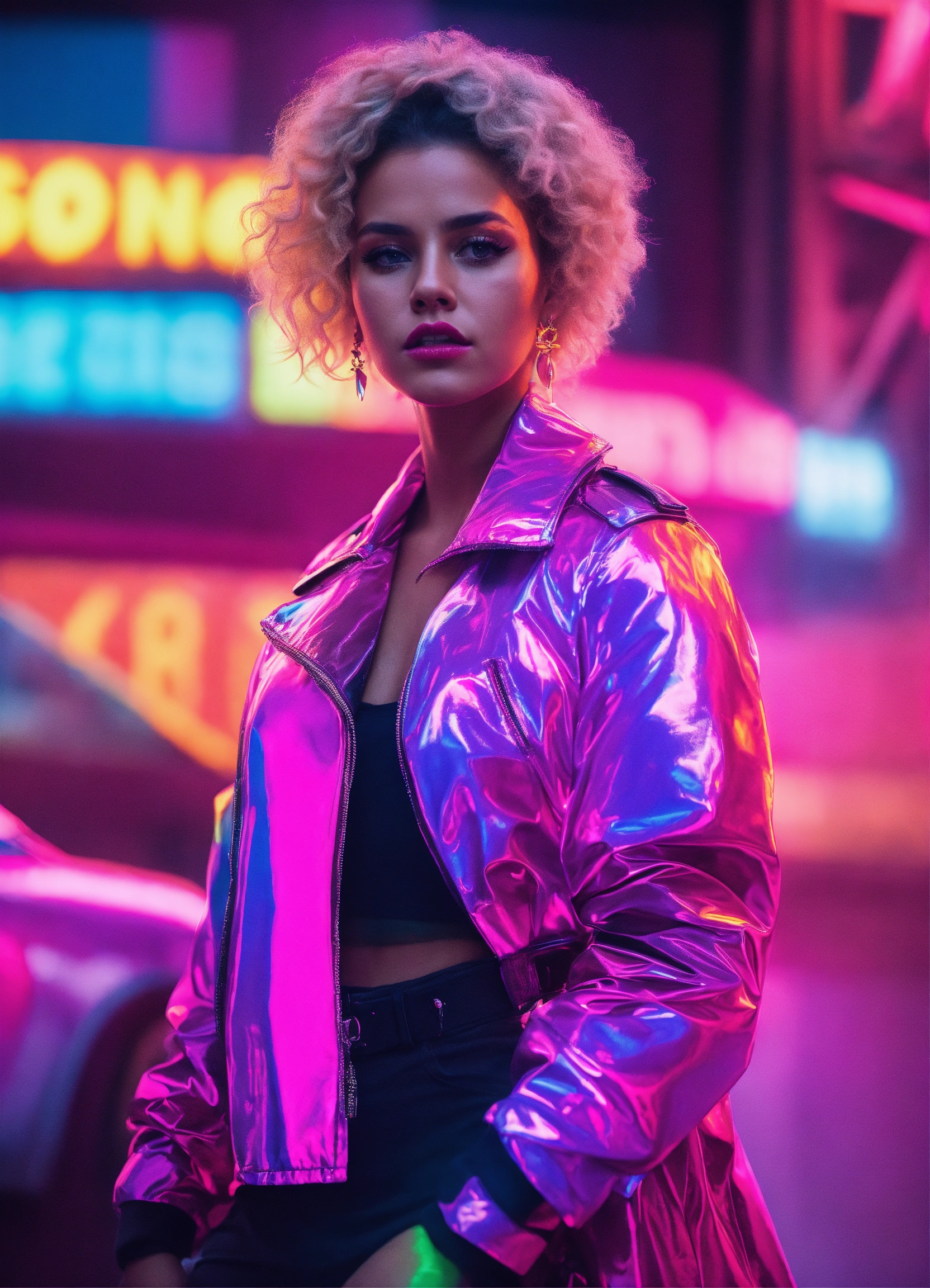 Lexica - Cinematic photography, modern, female queen, neon colors ...