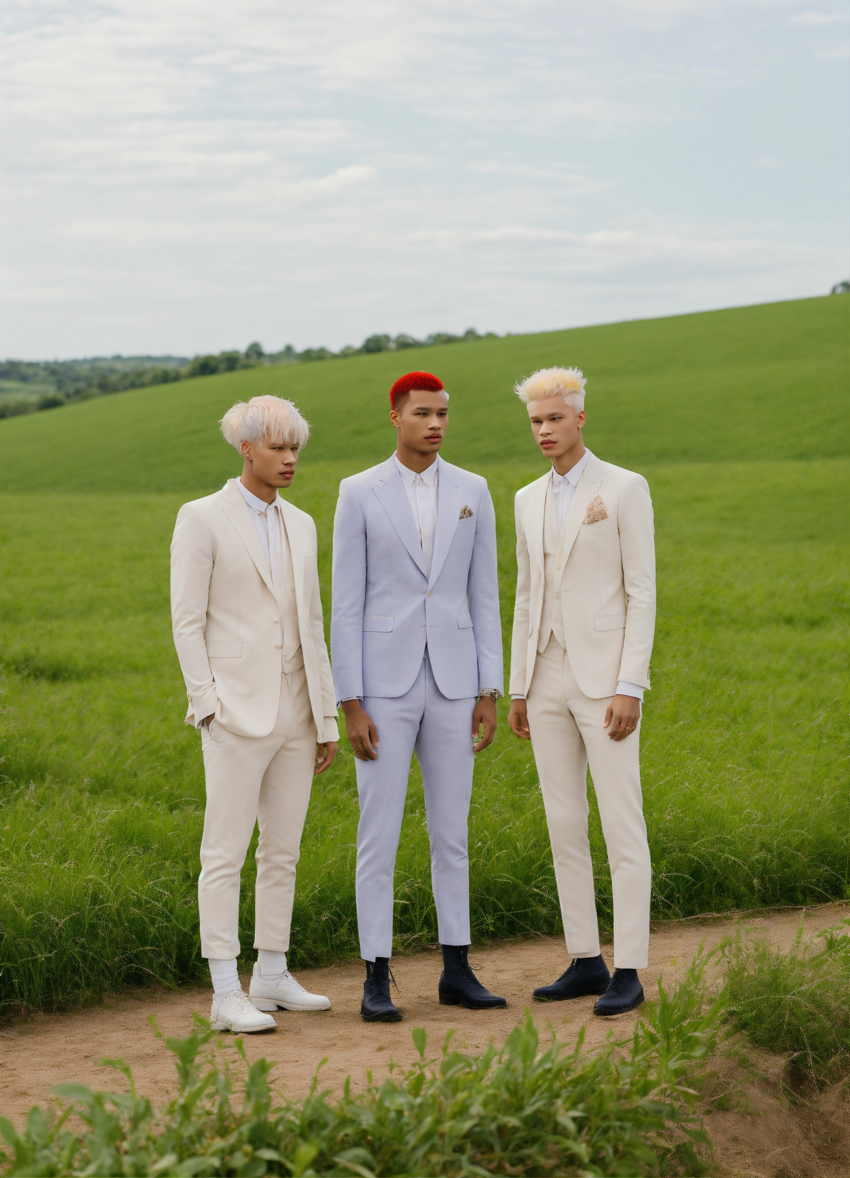 Lexica - Group of multi-racial albino men. With light-colored hair ...