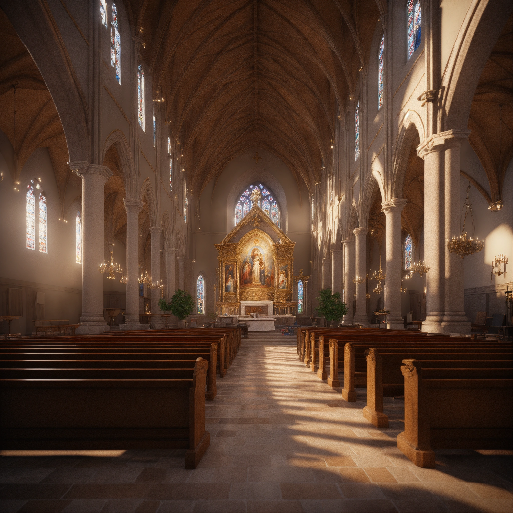 Lexica - Unreal engine render in 16k of Jesus in a Church