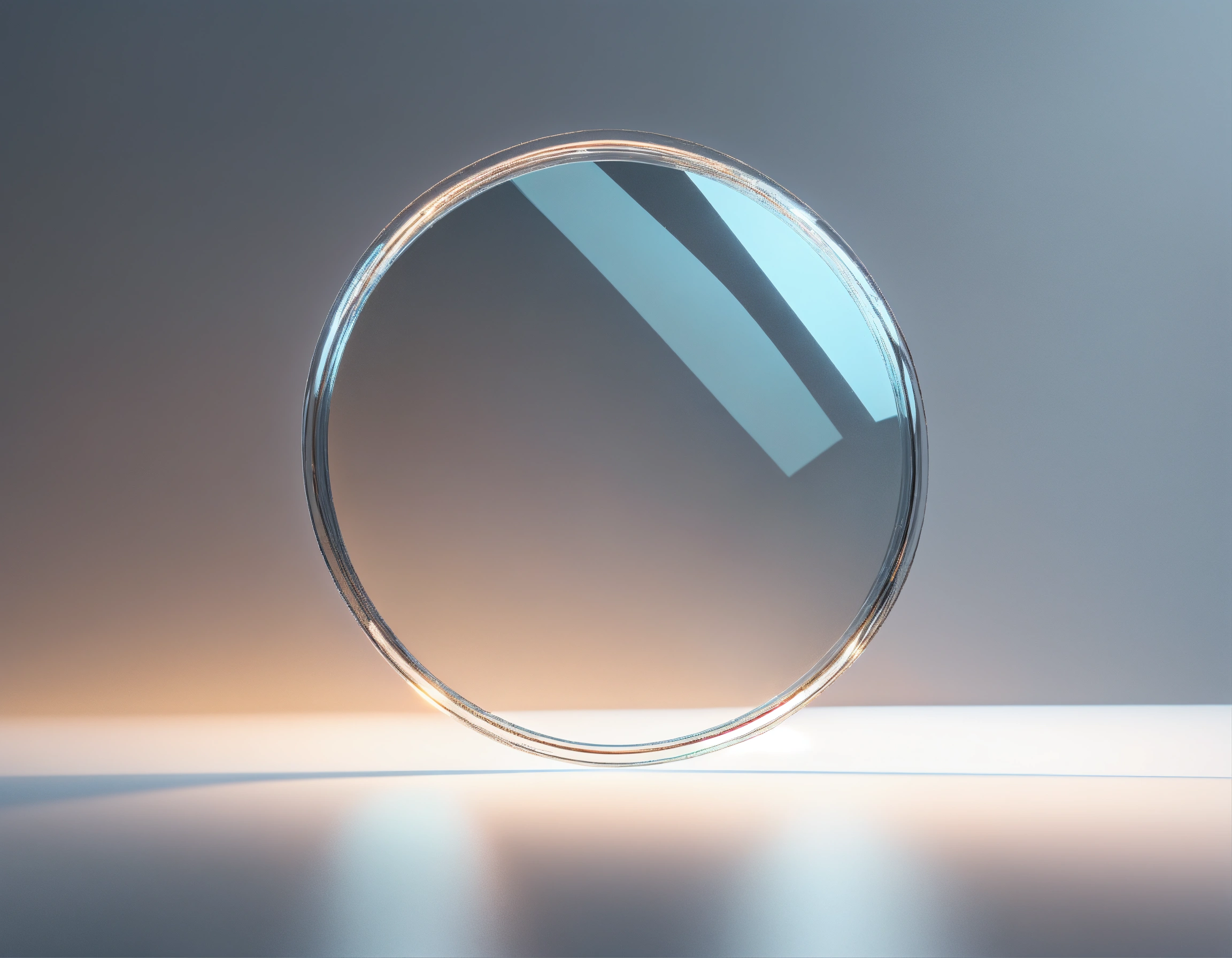 Lexica - Thin glass circle, seen from a side angle with a rotated ...