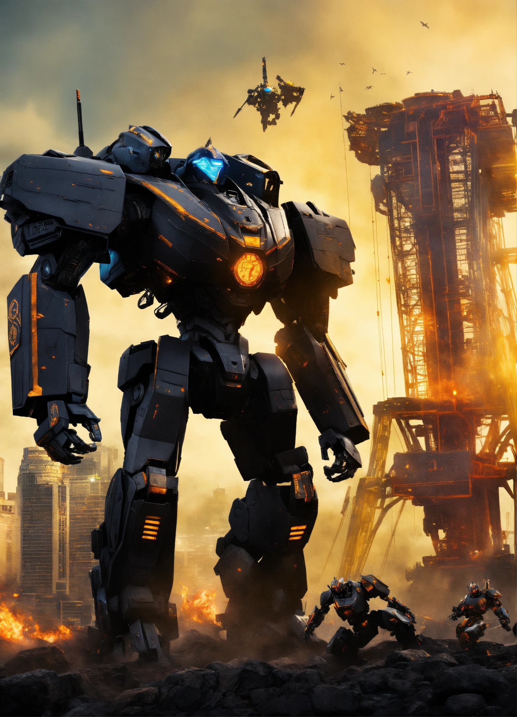 Lexica - Pacific Rim gyps Danger battle mech black matte armour