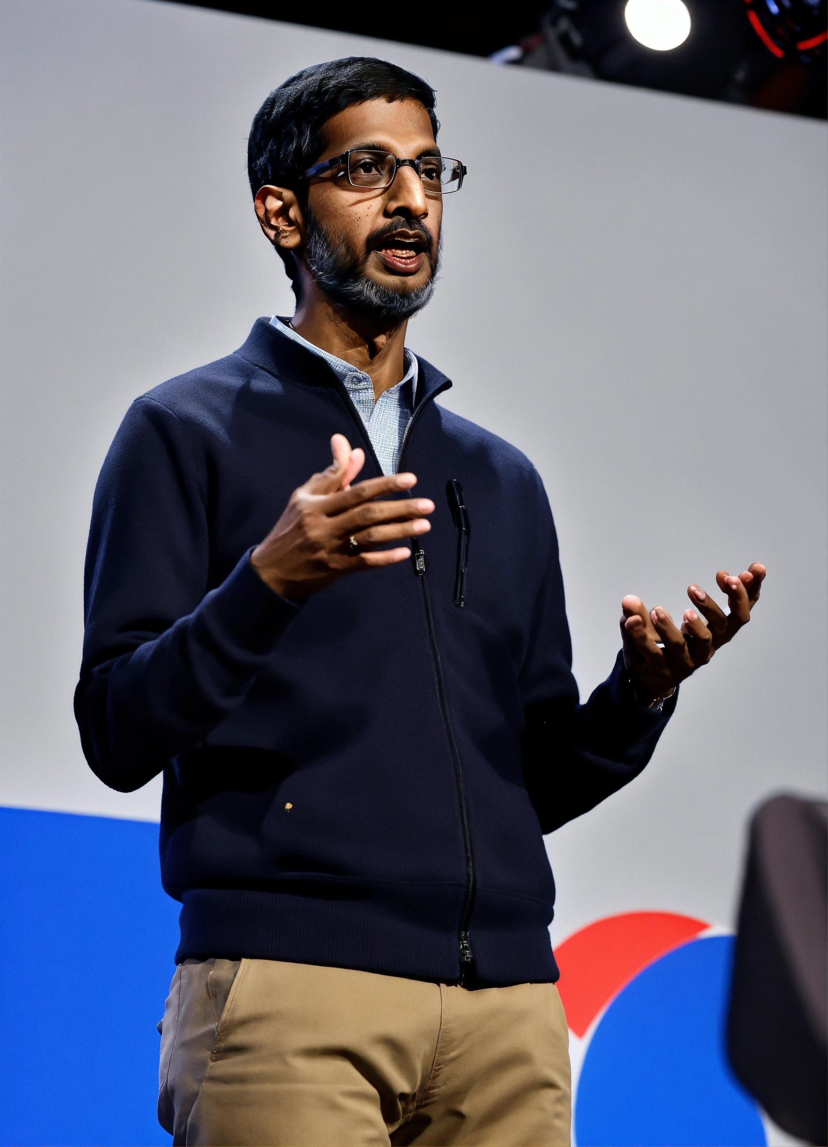Lexica - Sundar Pichai giving a talk to Google.
