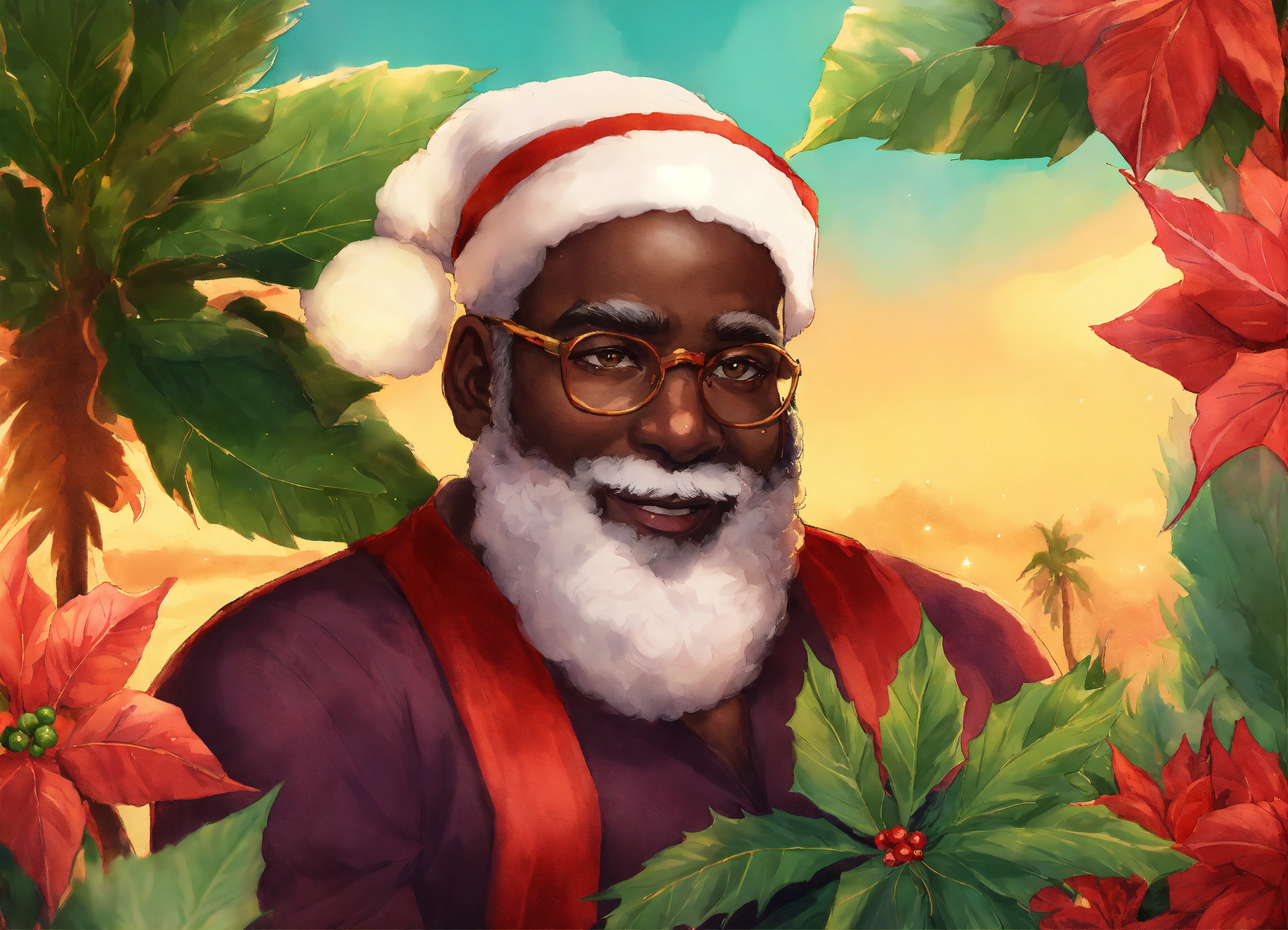 Lexica - Deep complexion happy and jolly Black Santa Claus Zaddy ...